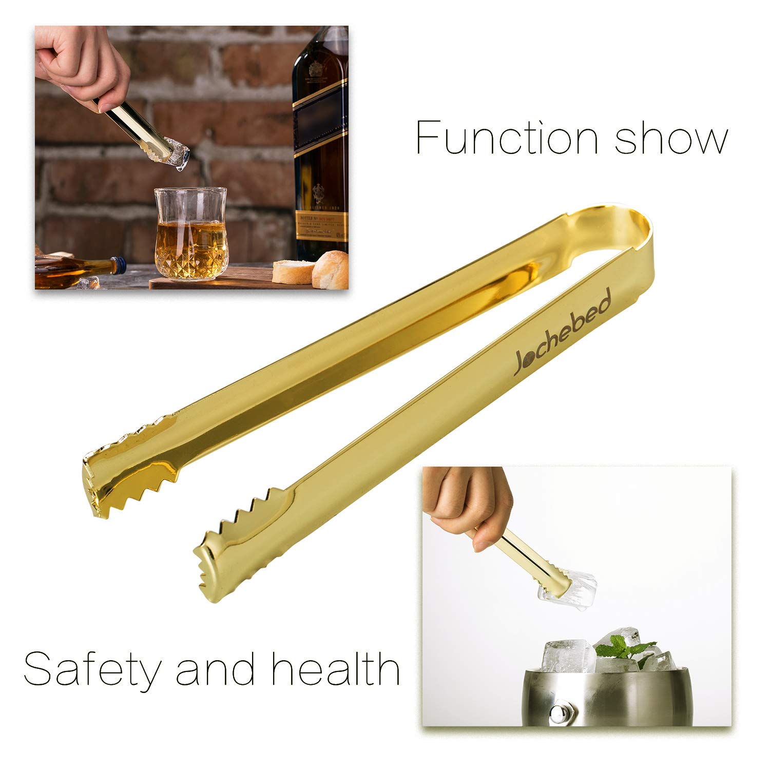 Snapklik.com : Stainless Steel Ice Bucket Tongs - Mini Serving Tongs ...
