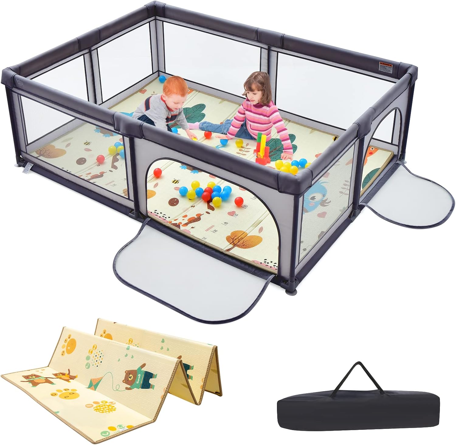 COSTWAY Baby Playpen for Babies and Toddlers, 200 x 140cm Safety Play ...