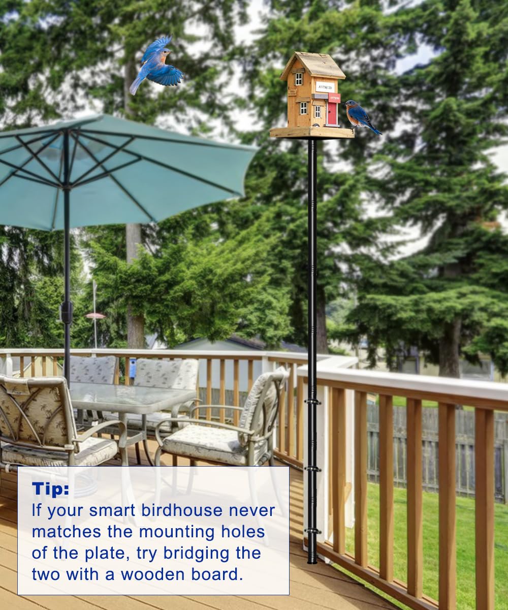 Snapklik.com : 105 Inch Bird Feeder Pole Kit, Heavy Duty Bird House ...