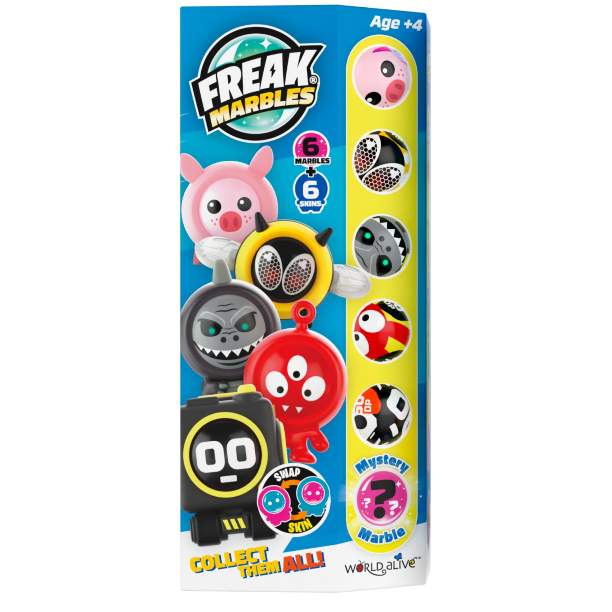 Freak Marbles Totem Pack B, 6 canicas de Colores con Sus diseños a ...