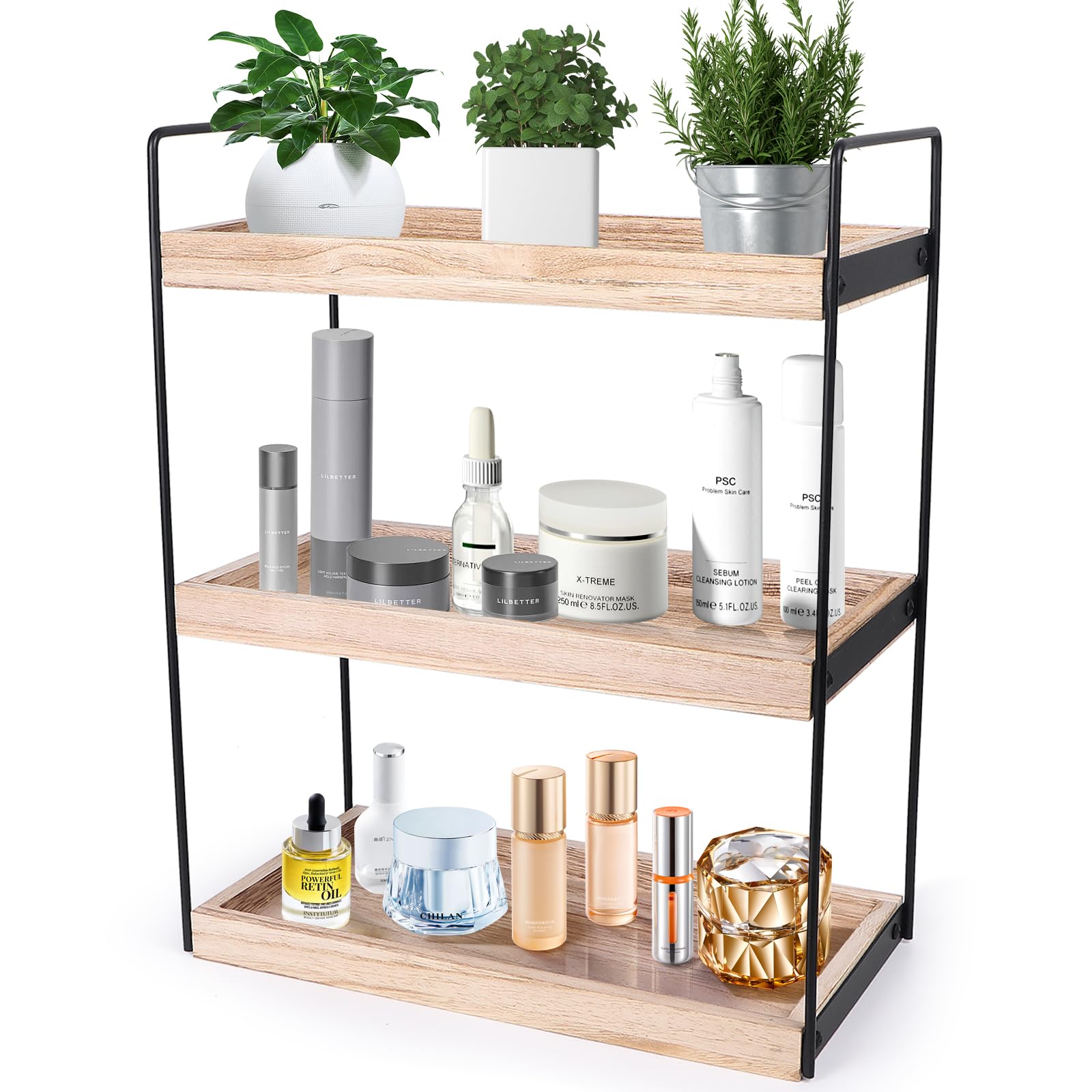 Snapklik.com : Kmise 3 Tier Bathroom Counter Shelf - Vanity Organizer