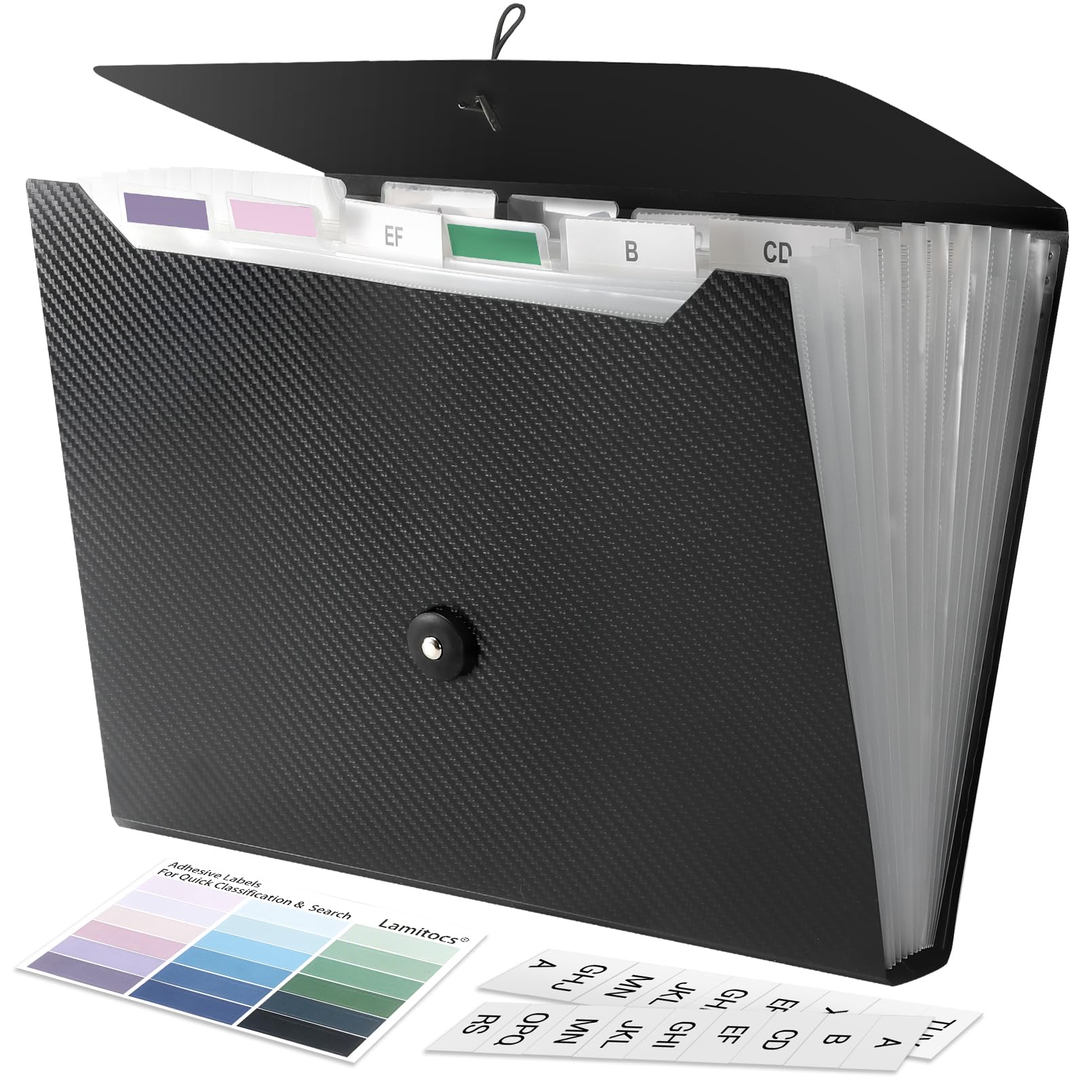 Lamitocs Expanding File Folder A4,13 Pockets File Organiser with ...