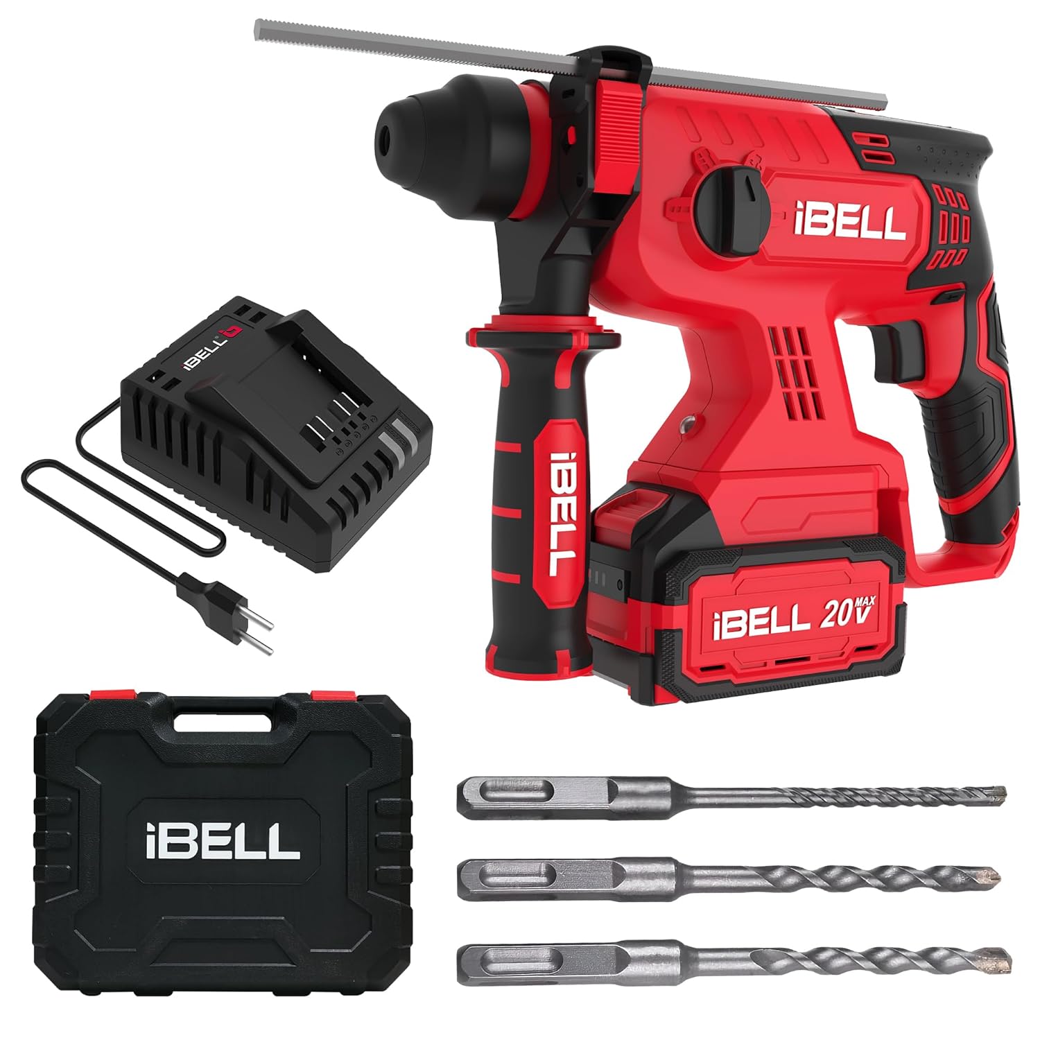 iBell BH22-47 Brushless Rotary Hammer Drill|20V DC Battery|SDS Plus|0 ...