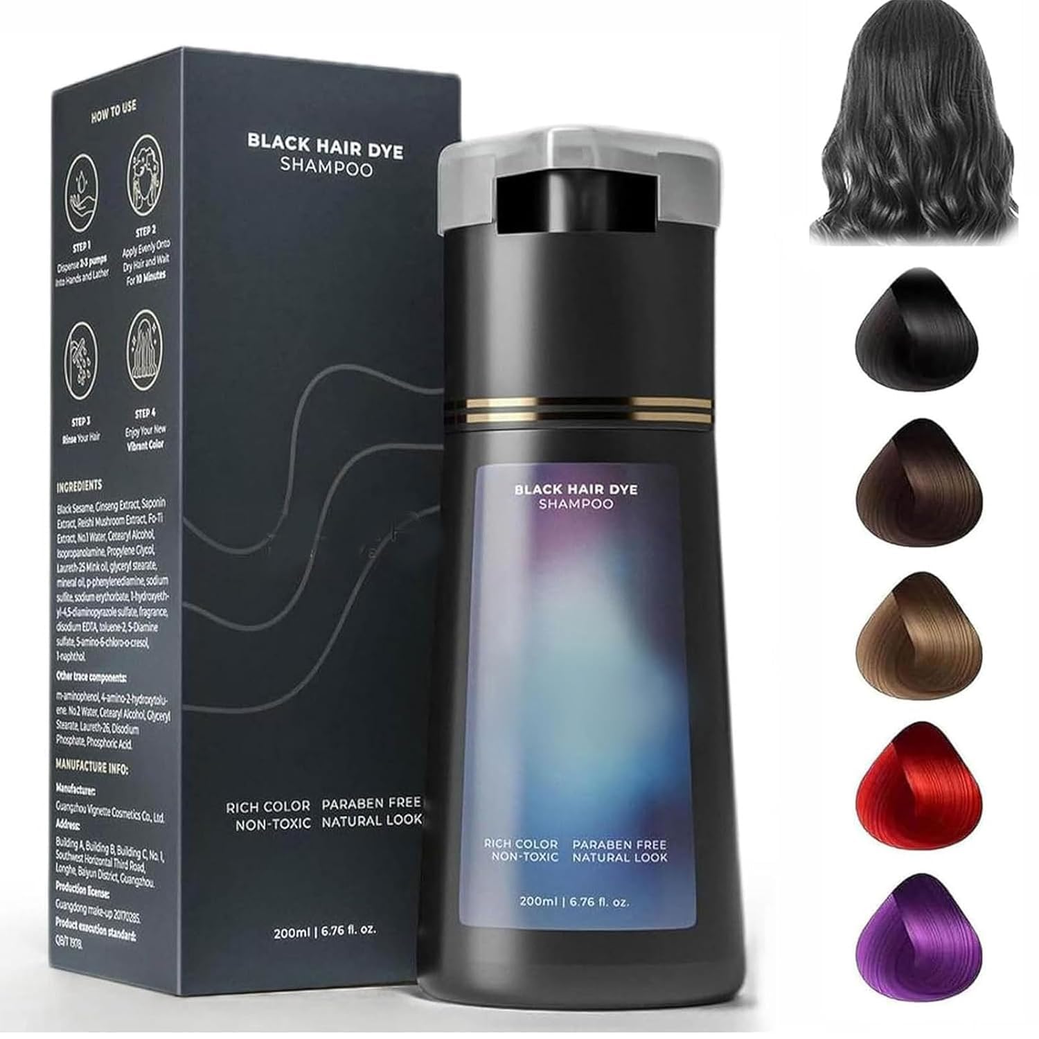 Hair Coloring Shampoo,New Hair Care Quick-Acting Hair Coloring Shampoo ...