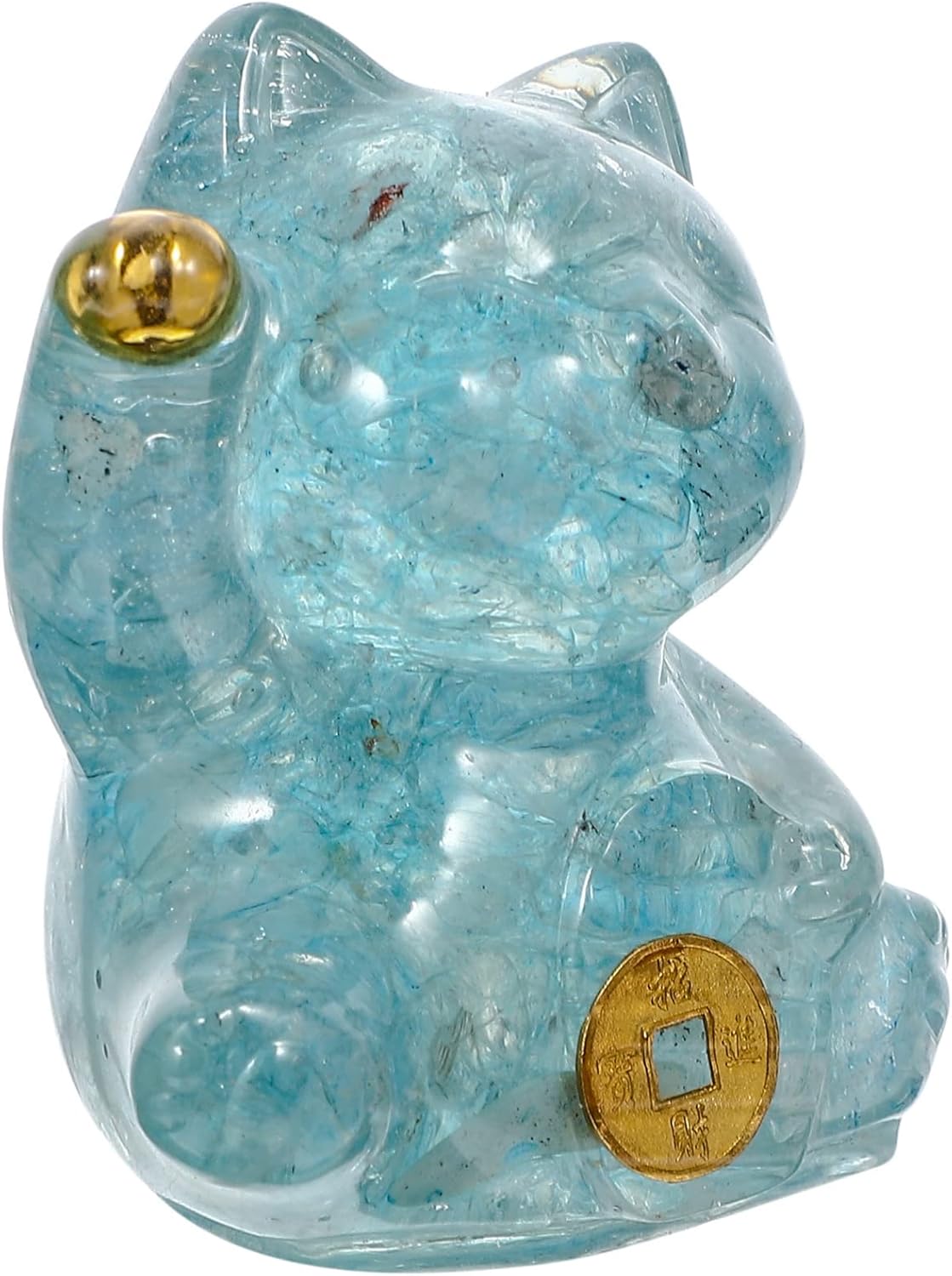 Amazon.com: BESPORTBLE Car Decor Lucky Cat Figurine, 2.2Inch Crystal ...