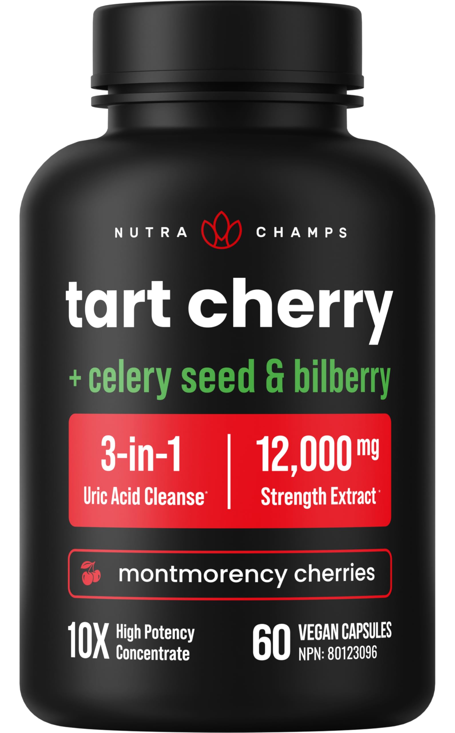 Organic Tart Cherry Capsules 6000mg | 10:1 Tart Cherry Extract 600mg ...