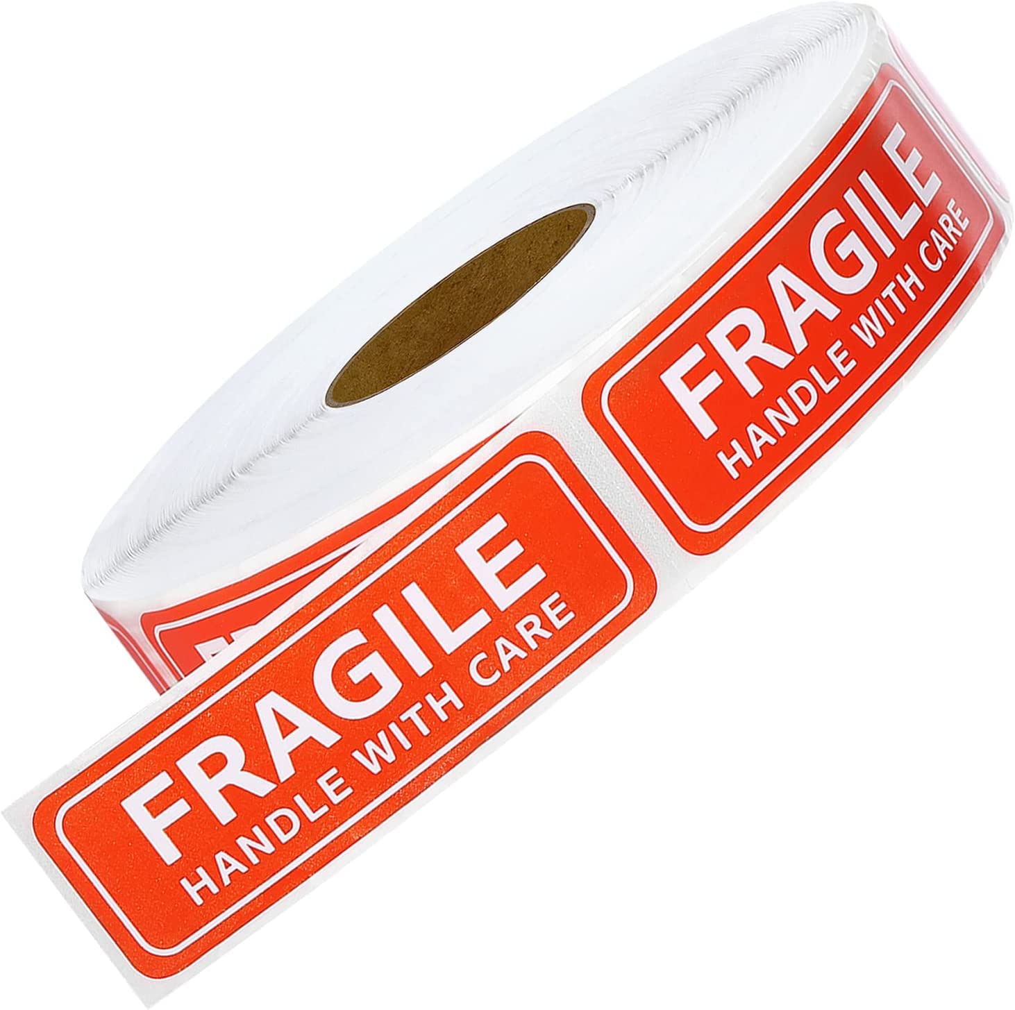 BlackDreams® Fragile Stickers - 3"x 1" Strong Adhesive White & Red ...