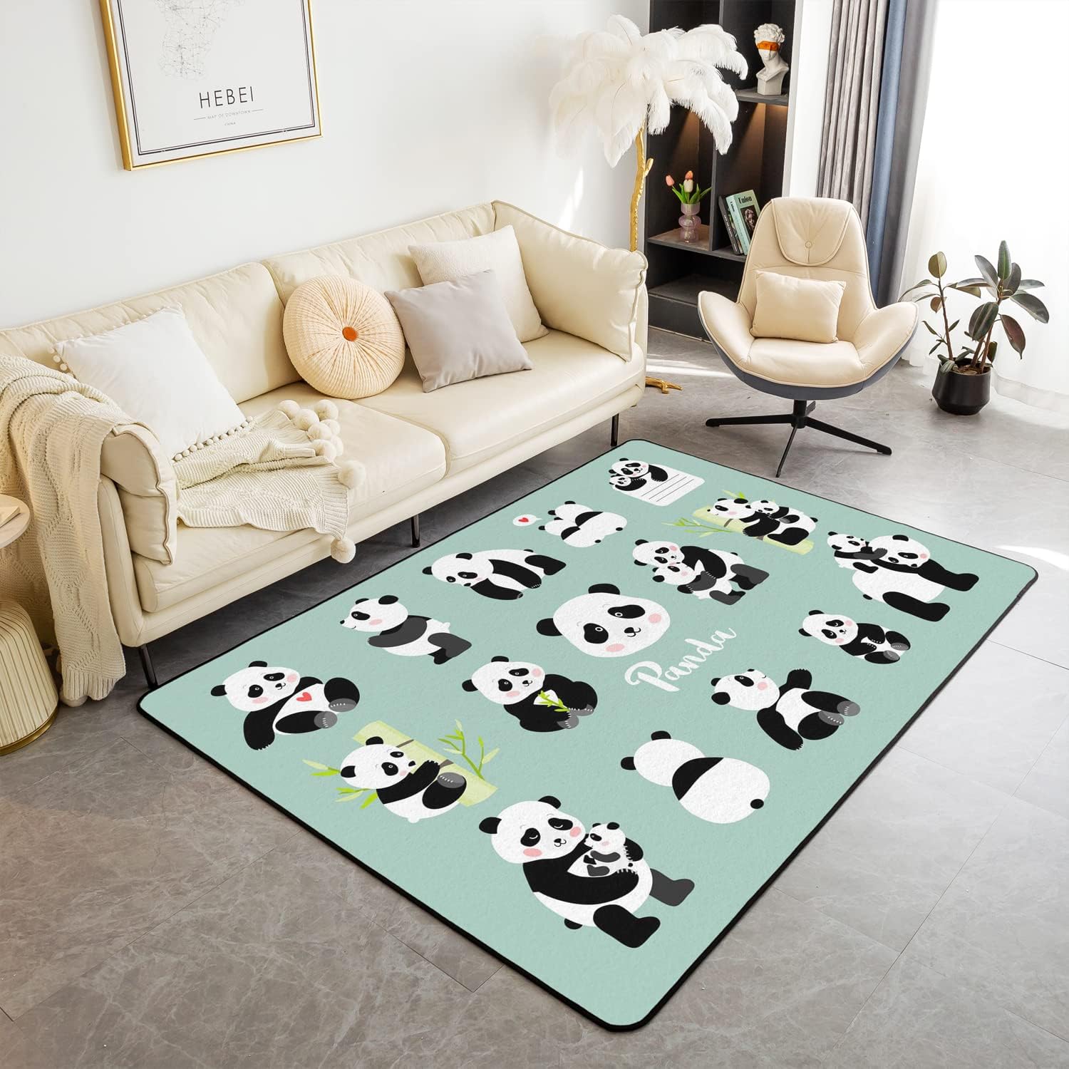 Amazon.com: jejeloiu Panda Rugs for Living Room Bedroom Shag Decorative ...