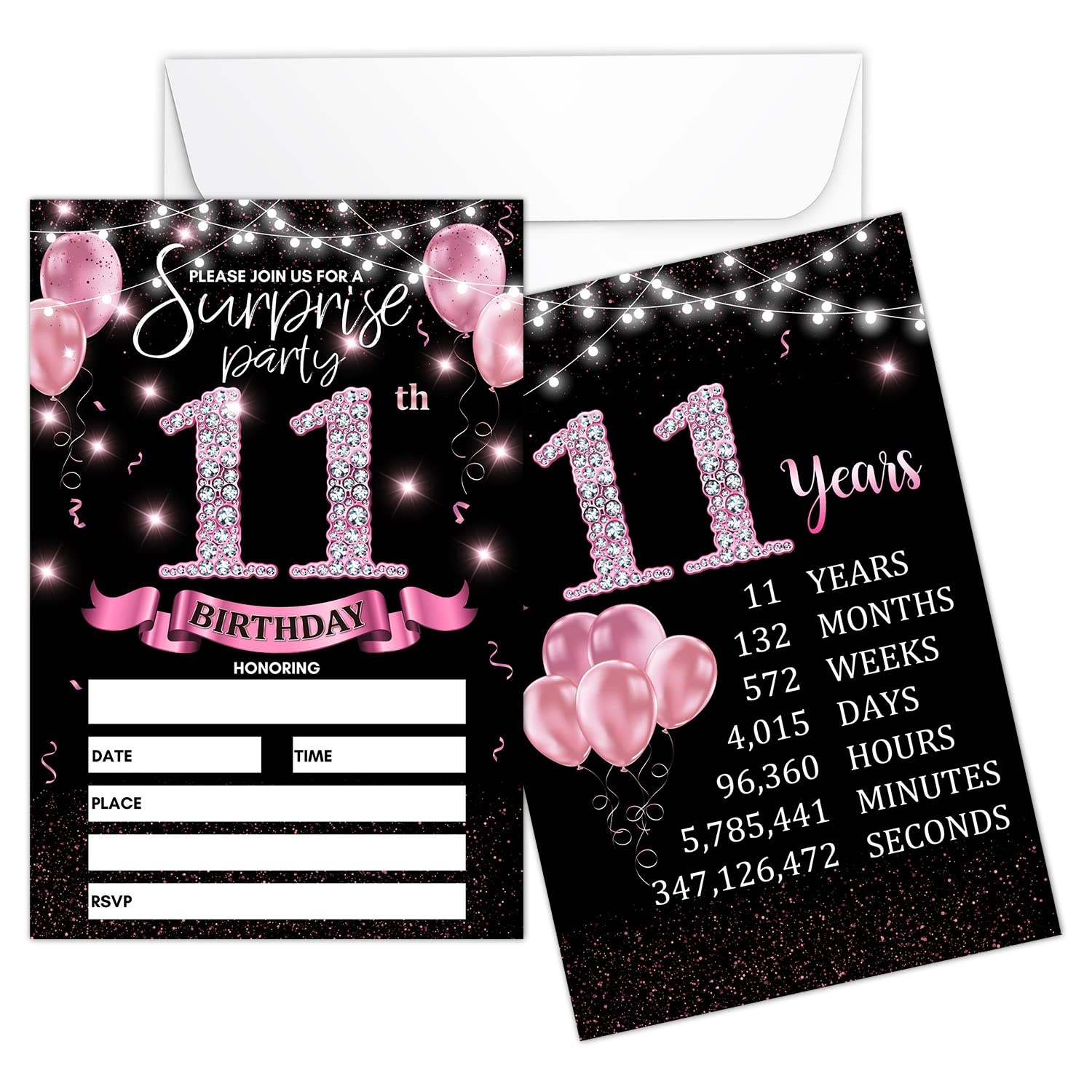 Happy Eleventh Birthday Invitation Cards TDETO 11th Birthday