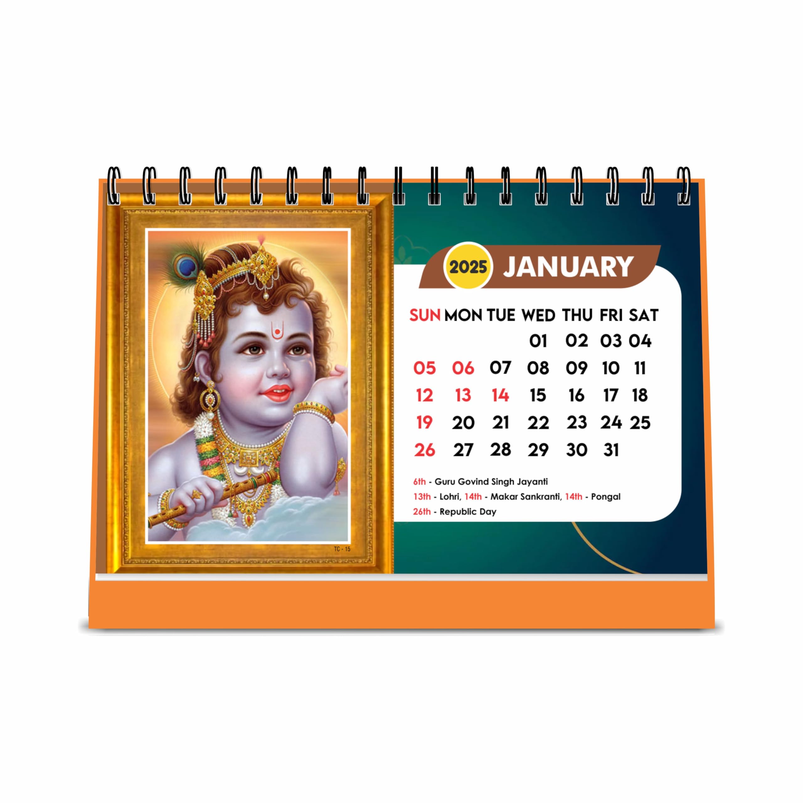 Escaper Shri Krishna Calendar 2025 Desk Lord Krishna Calendar 2025 ...