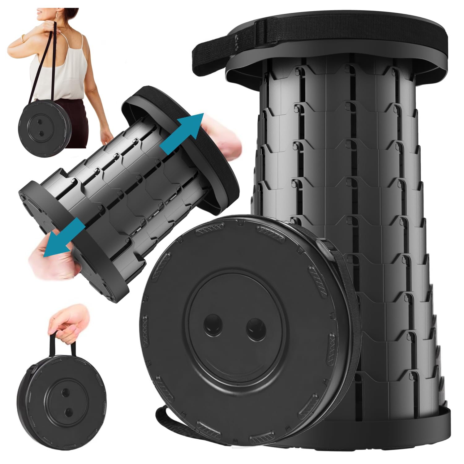 Snapklik.com : Upgraded Collapsible Stool - Lightweight, Sturdy ...