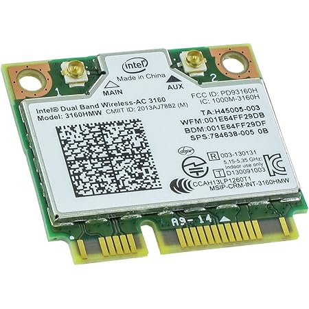 Intel Dual Band Wireless-AC 3168 WLAN / Bluetooth 433 Mbit/s Interno ...