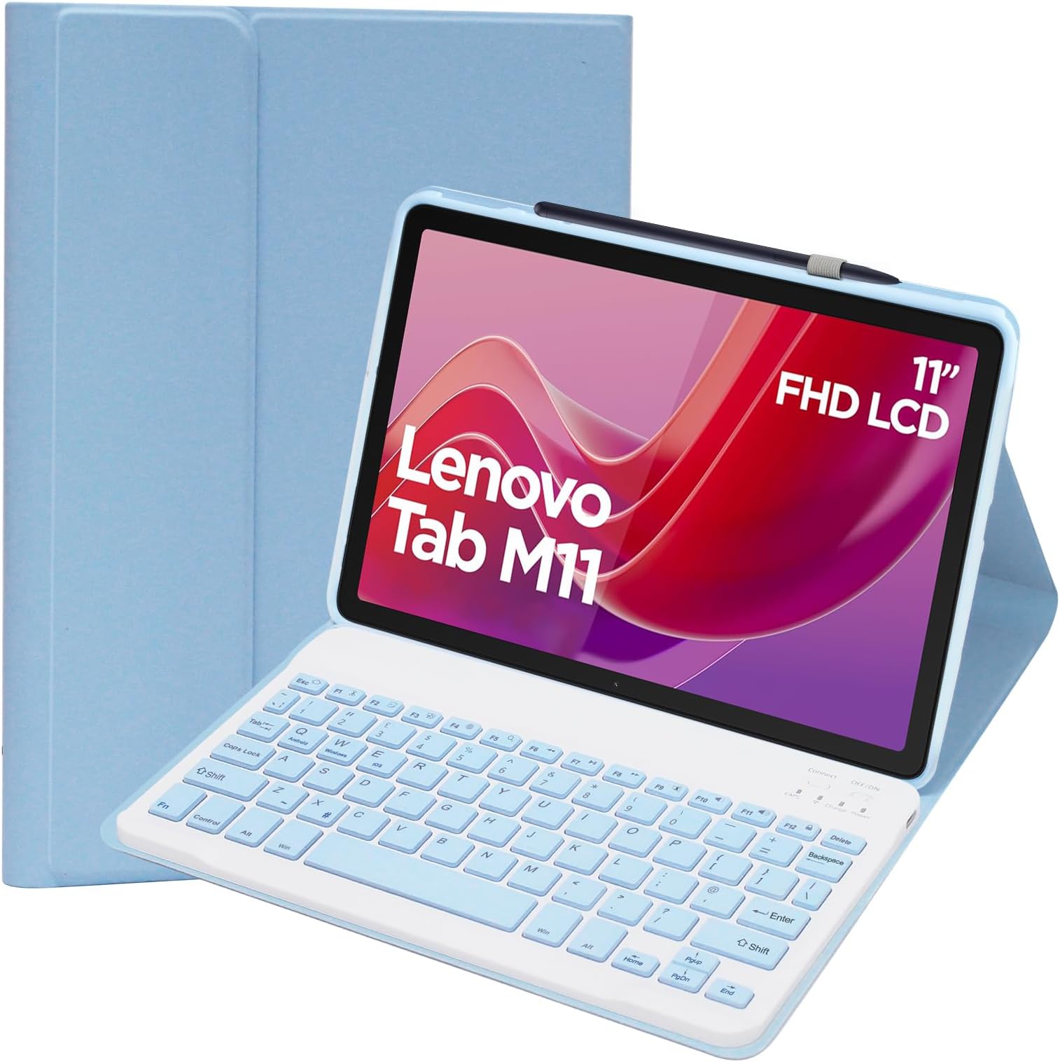Case with Keyboard for Lenovo Tab M11 11 inch 2024, UK layout Keyboard ...