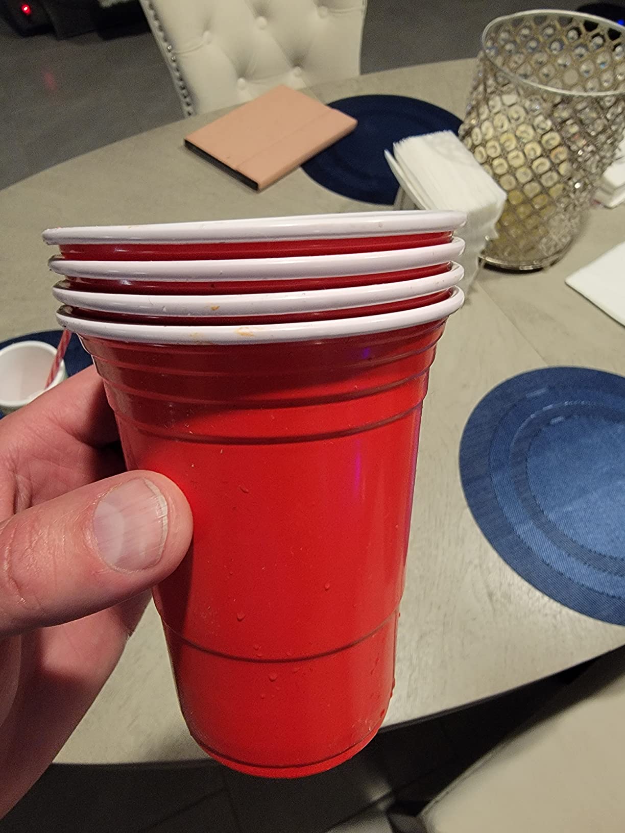 Amazon.com: Double Wall 16 oz. Red Party Cup - 4 Pack- Reusable ...