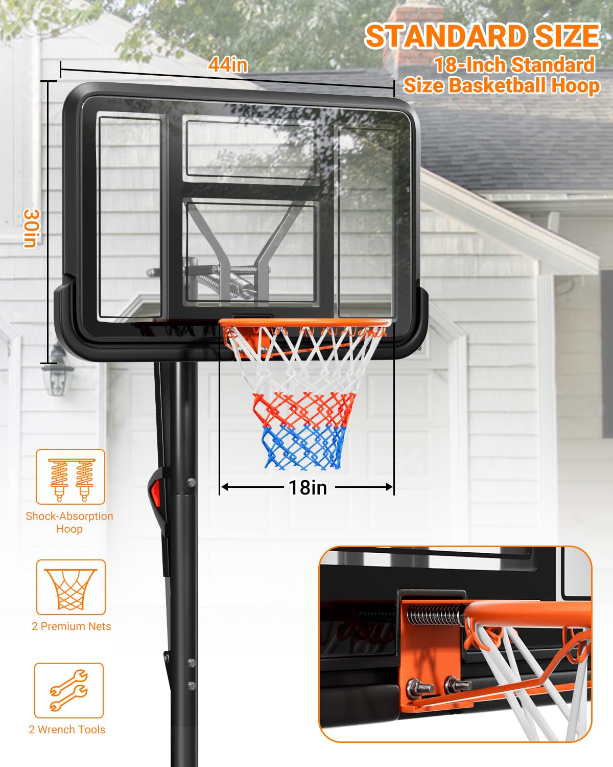 Snapklik.com : Fostoy Basketball Hoop Outdoor, 4.9-10 FT Quickly Height ...
