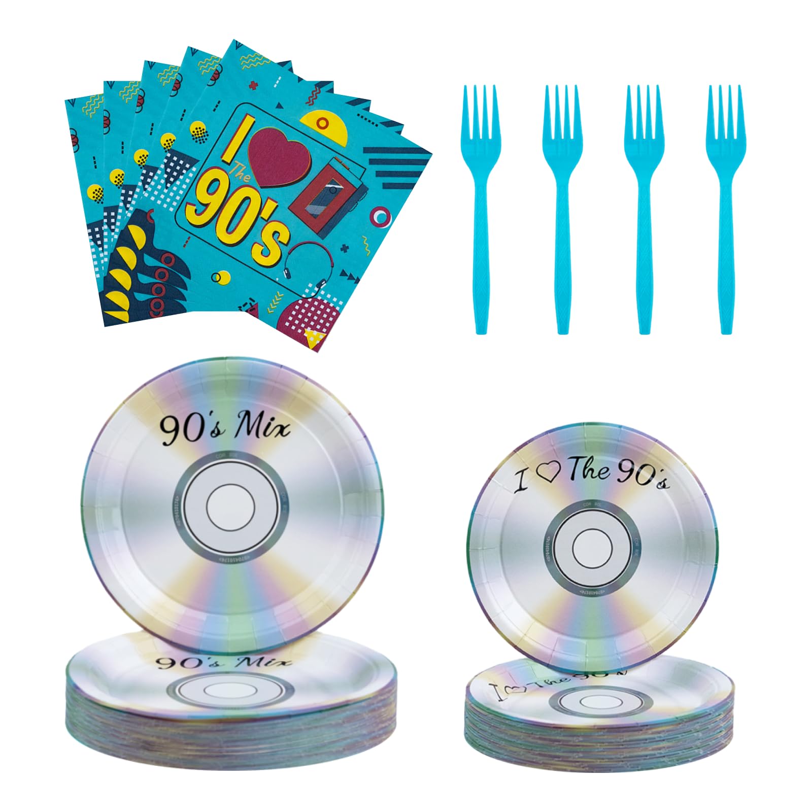 Amazon.com: 90s Theme Party Decorations Dinnerware - Retro 90's ...