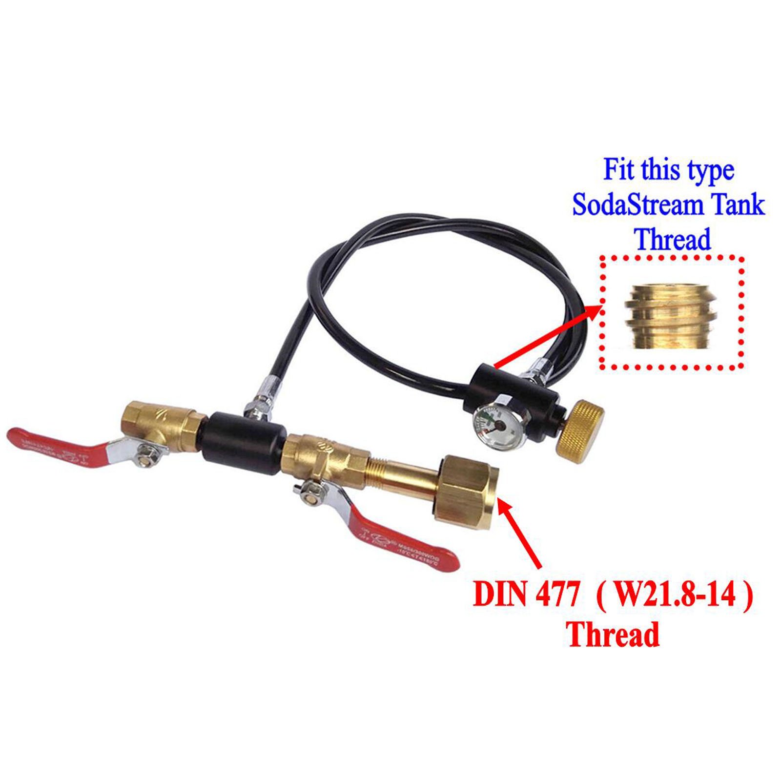 Buy New DIN 477/ W21.8 CO2 Fill Station For Filling Soda Tank (2 valve ...