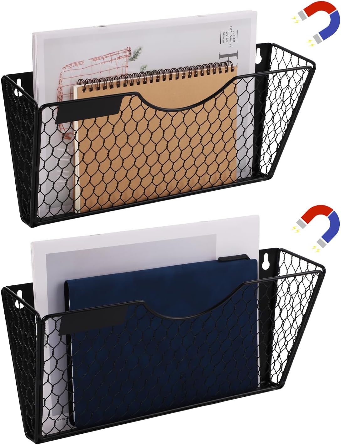 Amazon.com : 2pcs Magnetic File Holder, Porte Document Mural, Wall ...