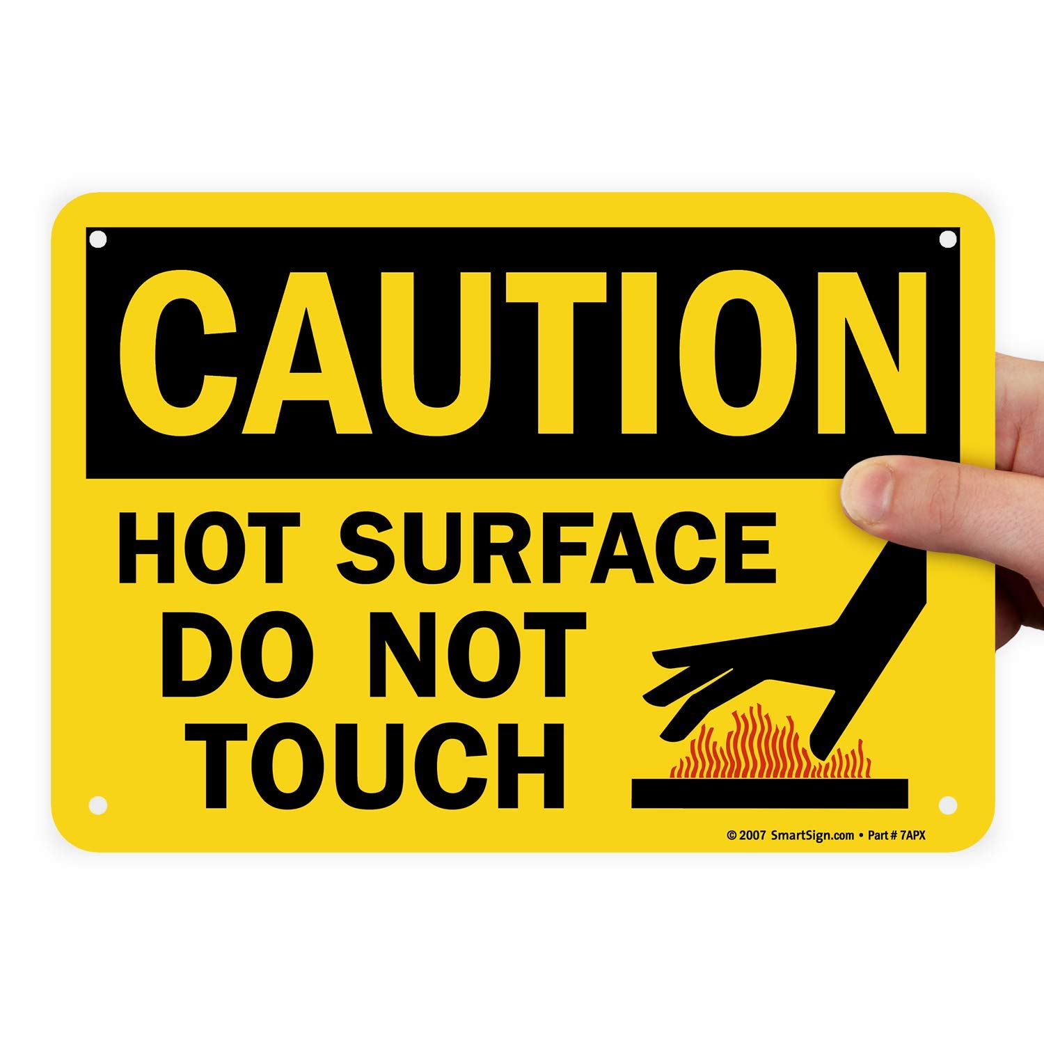 Amazon.com: SmartSign "Caution - Hot Surface, Do Not Touch" Sign | 7" x ...