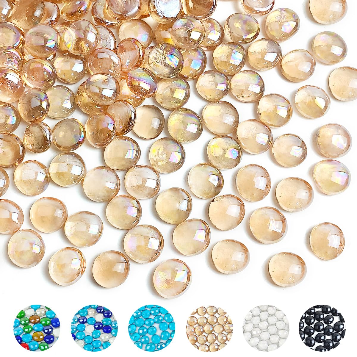 Amazon.com: YISZM Glass Beads for Vases, 1lb Pink Flat Glass Pebbles ...