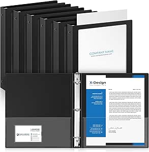Amazon.com: Henoyso 6 Pcs ProView 1 Inch 3 Ring Binders, Black Placstic Cover Flexible Binders ...