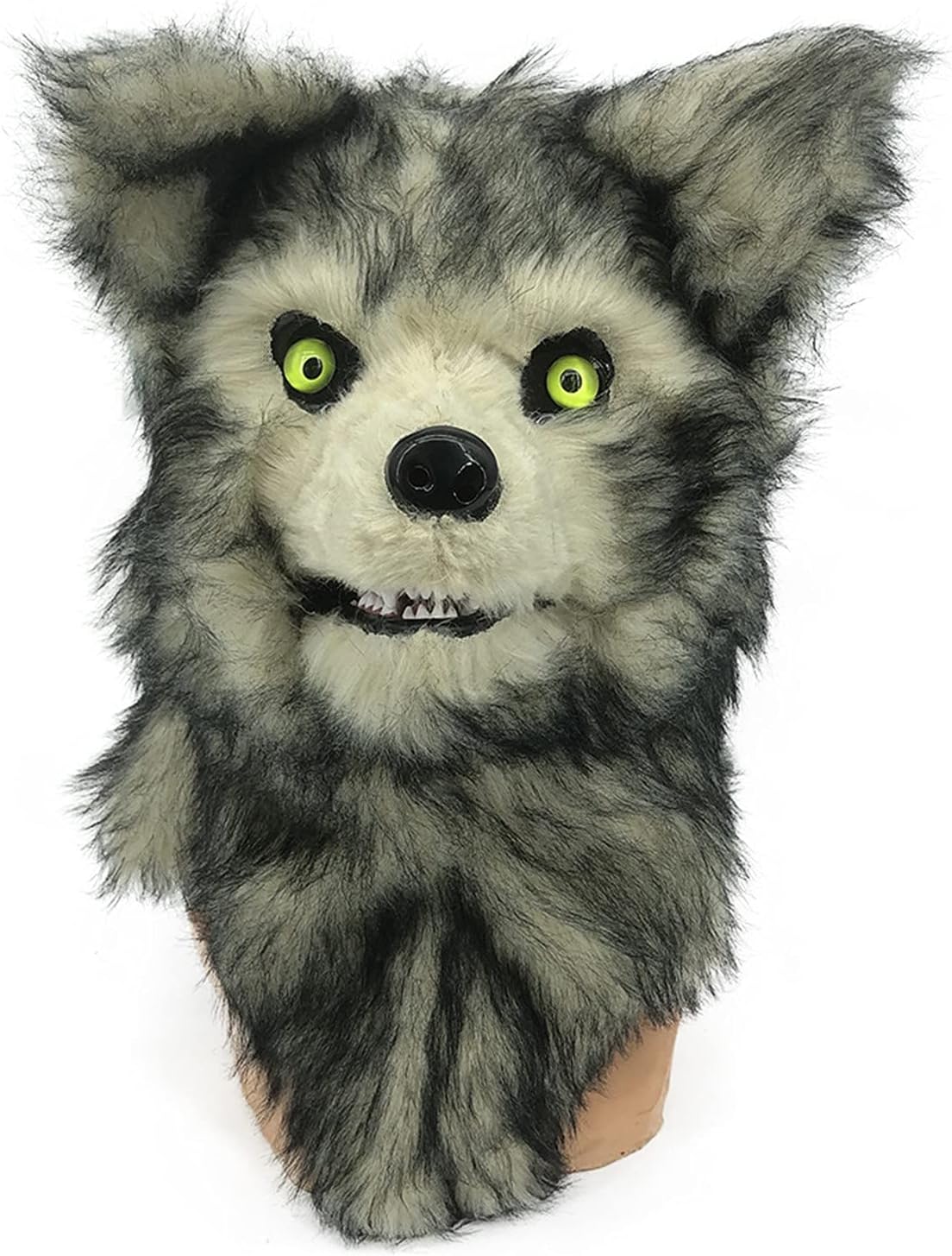 Amazon.com: Fantasy J Mouth Wolf Mask, Full Head Animal Furry Costume ...