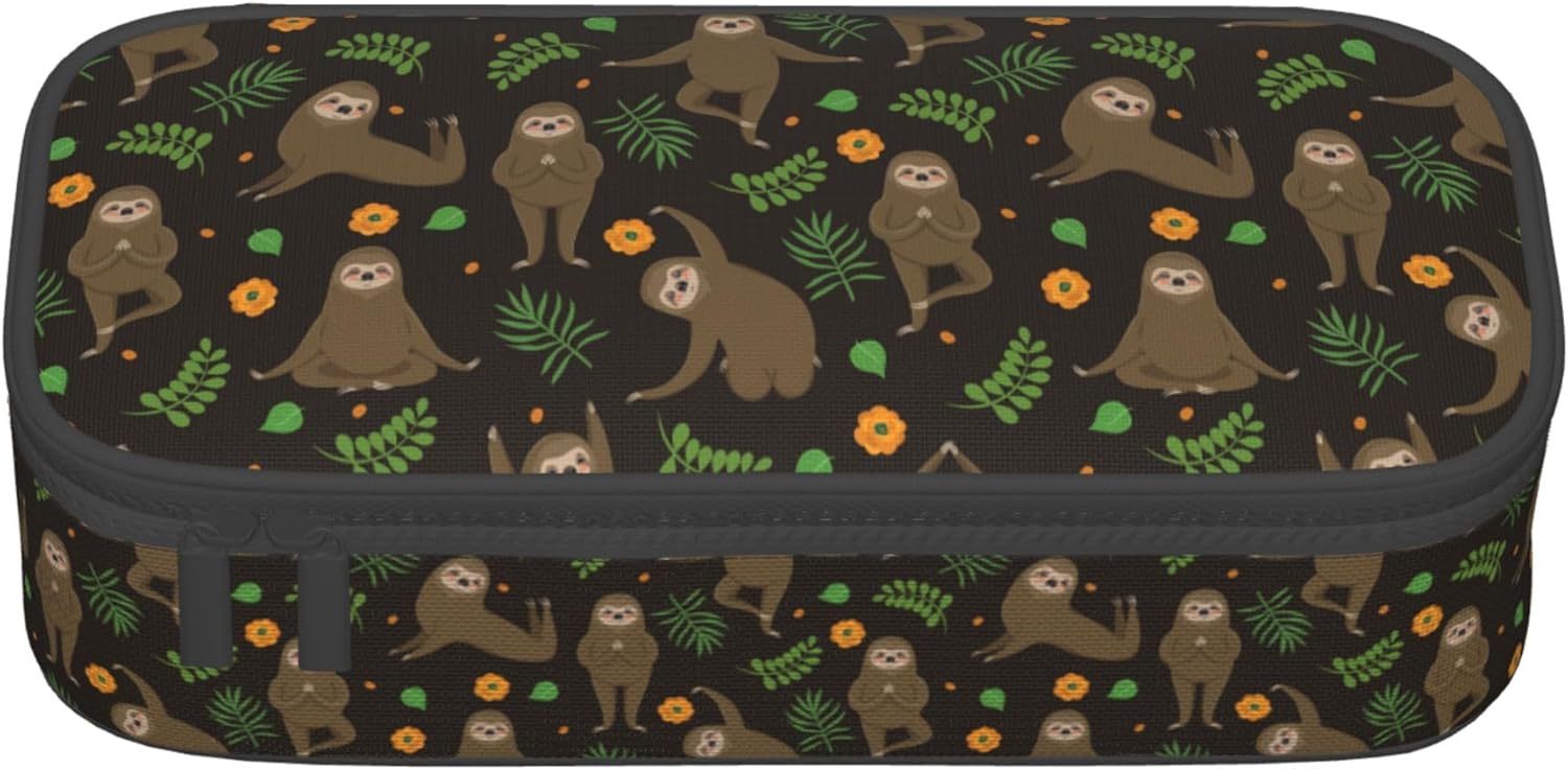 Amazon.com : opshksog Sloth Pencil Case with Zipper Pencil Pouch Pen ...