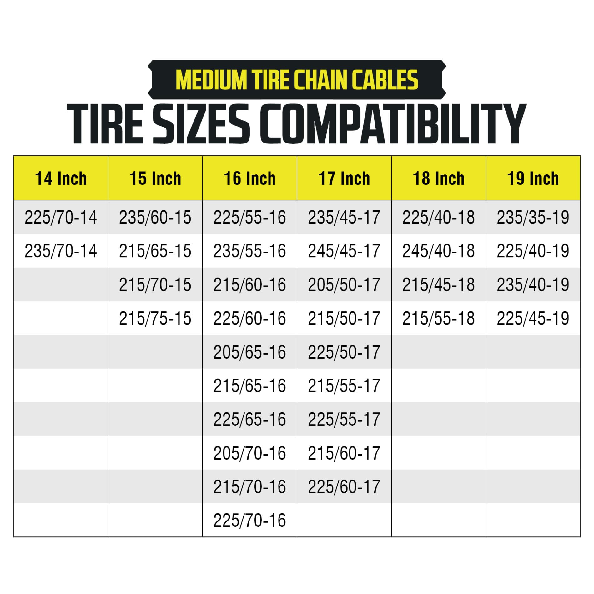 Snapklik.com : Tire Chain Cables For Snow & Ice, Fits Passenger Cars ...