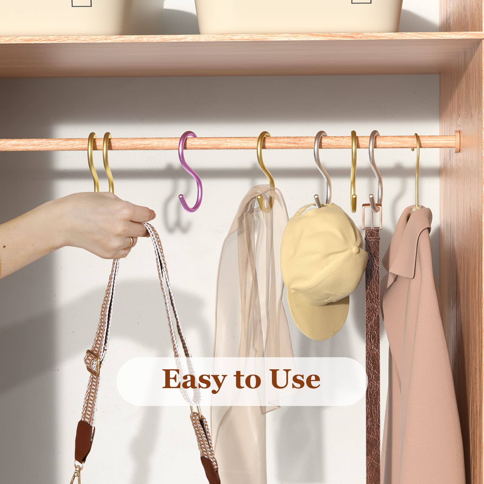 Snapklik.com : NewFamily 4.3in Aluminum Gold S Hooks For Hanging