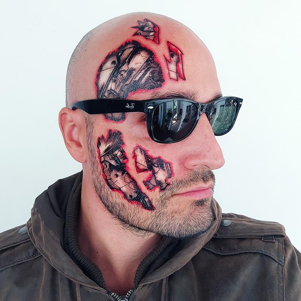 Cyborg Face Temporary Tattoo Set - Cyborg Robot Face Philippines | Ubuy