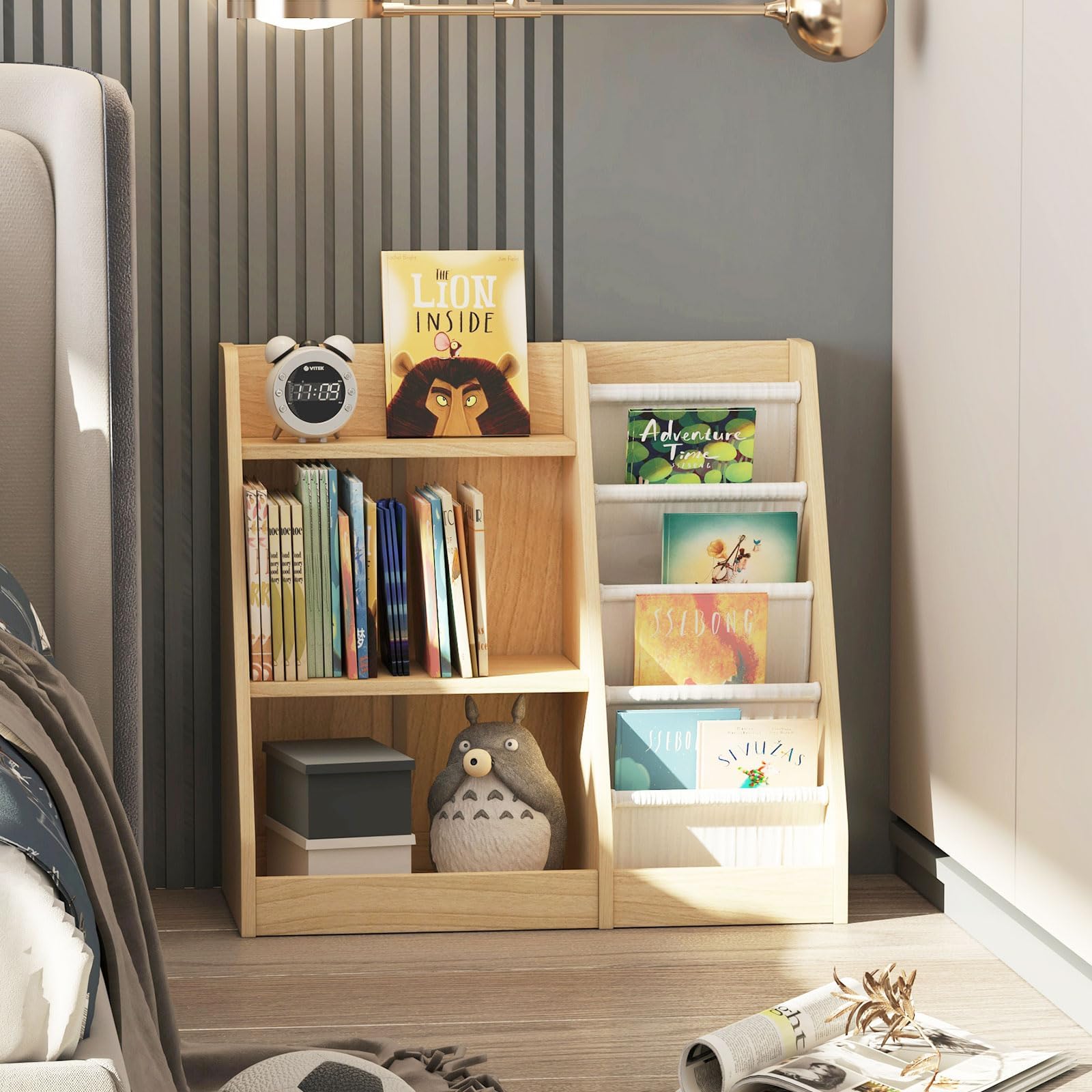 Amazon.com: LEZASTAR Kids Bookshelf and Toy Storage, Kids Wooden ...