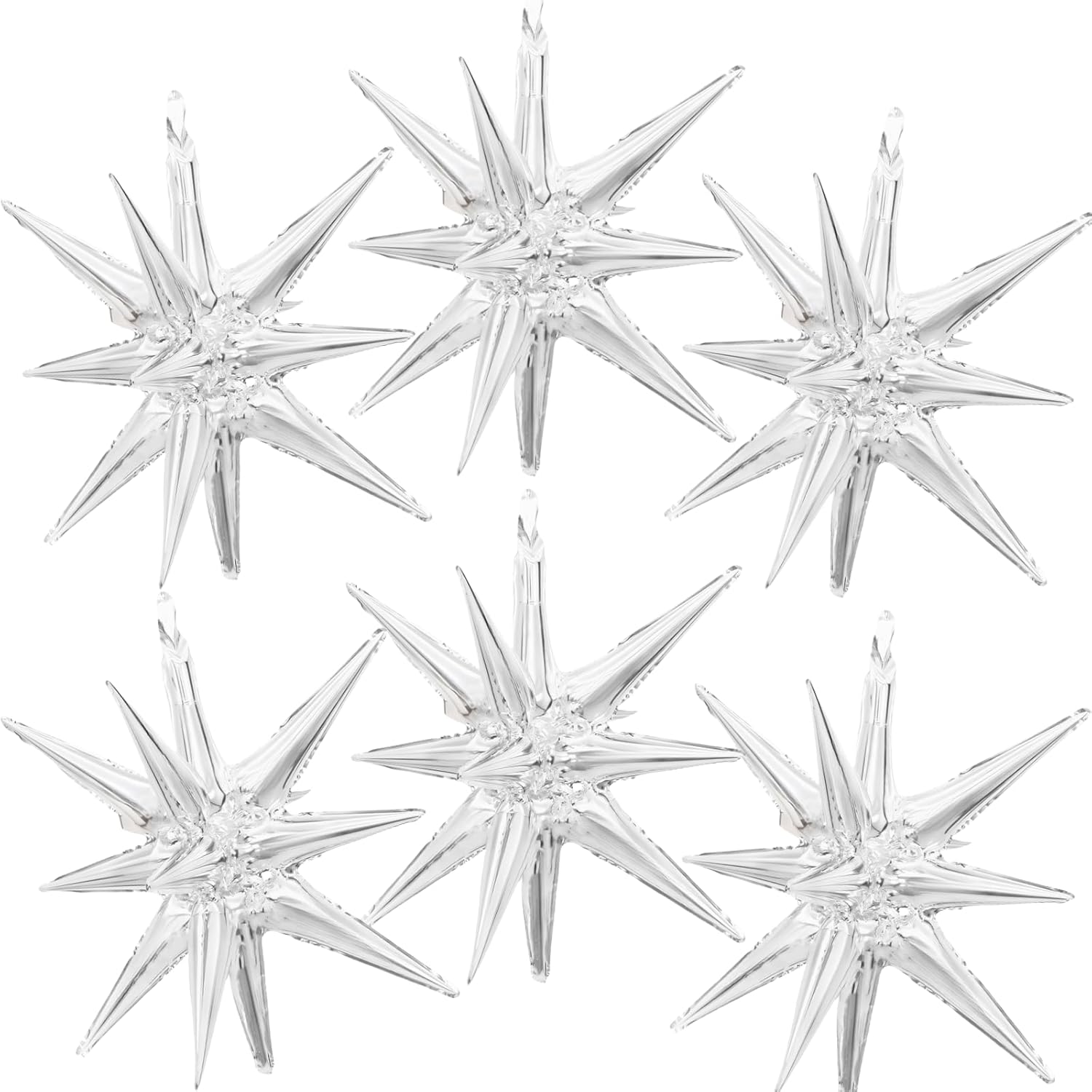 Amazon.com: 6 Pieces 27 Inches Silver Explosion Balloons, Large 14 ...