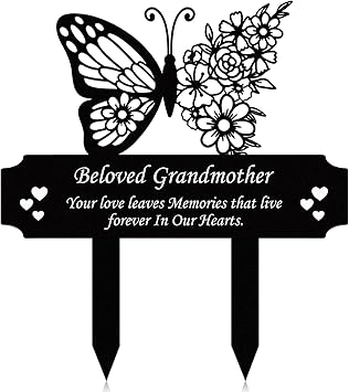 Amazon.com: Buryeah Memorial Stakes Grave Decorations for Cemetery ...