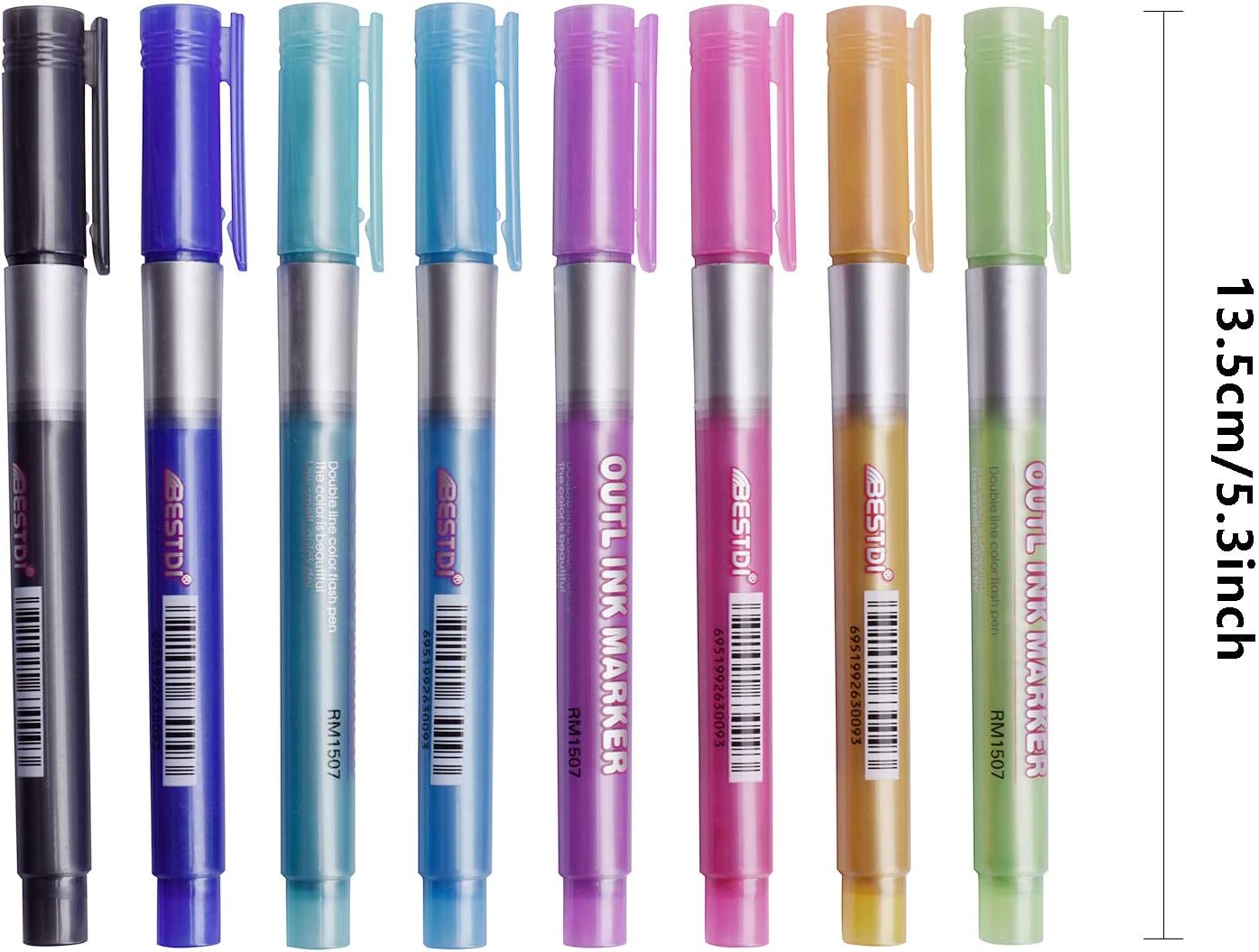 Double line pen, two-line pen, double line marker (10) – BigaMart