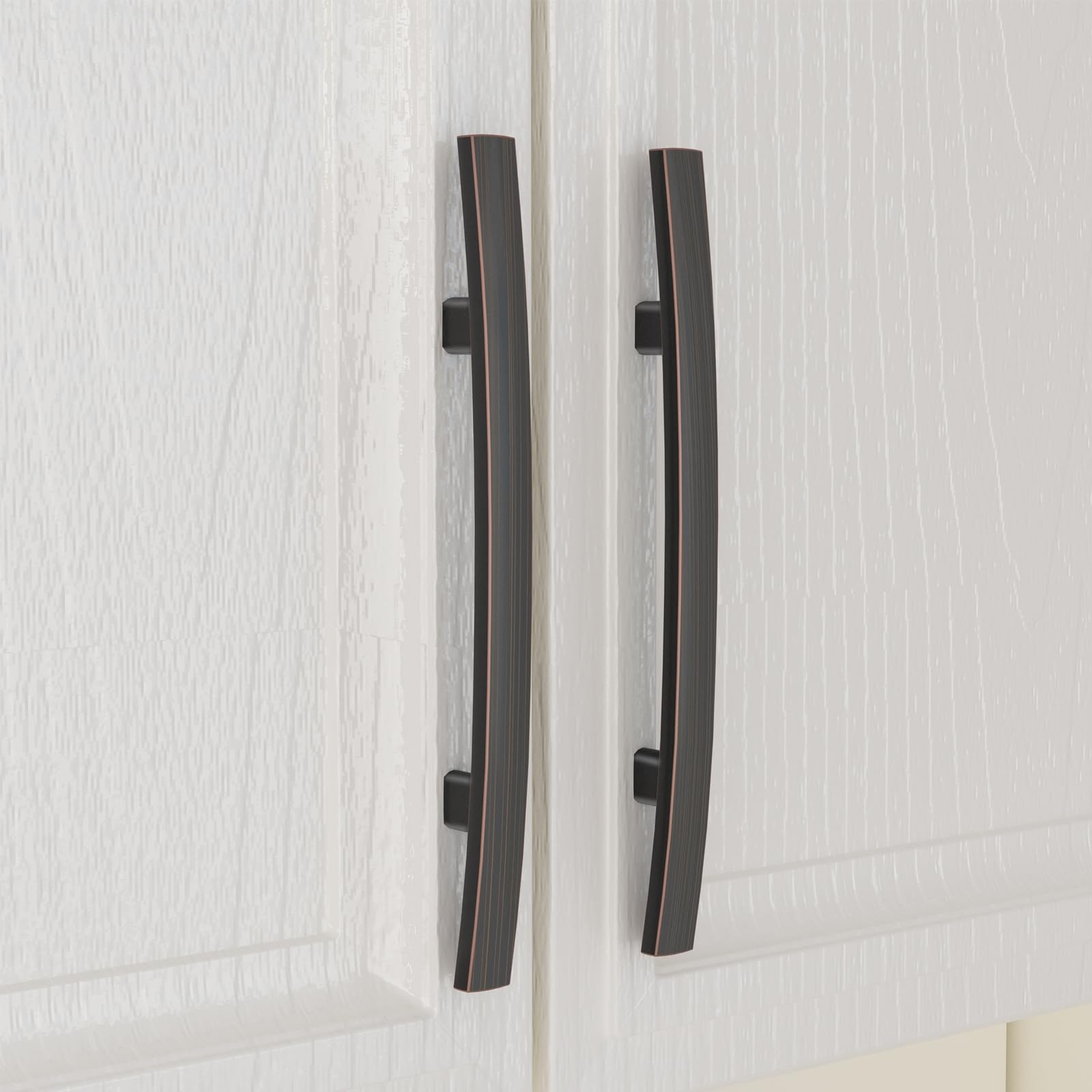 Snapklik.com : 10 Pack Curved Cabinet Handles Oil-Rubbed Bronze, Solid ...