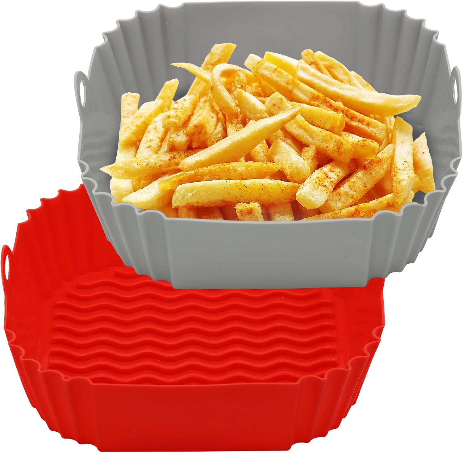 Amazon.com: Juuwan 2Pcs Square Red Silicone Air Fryer Liners, 8 Inch ...