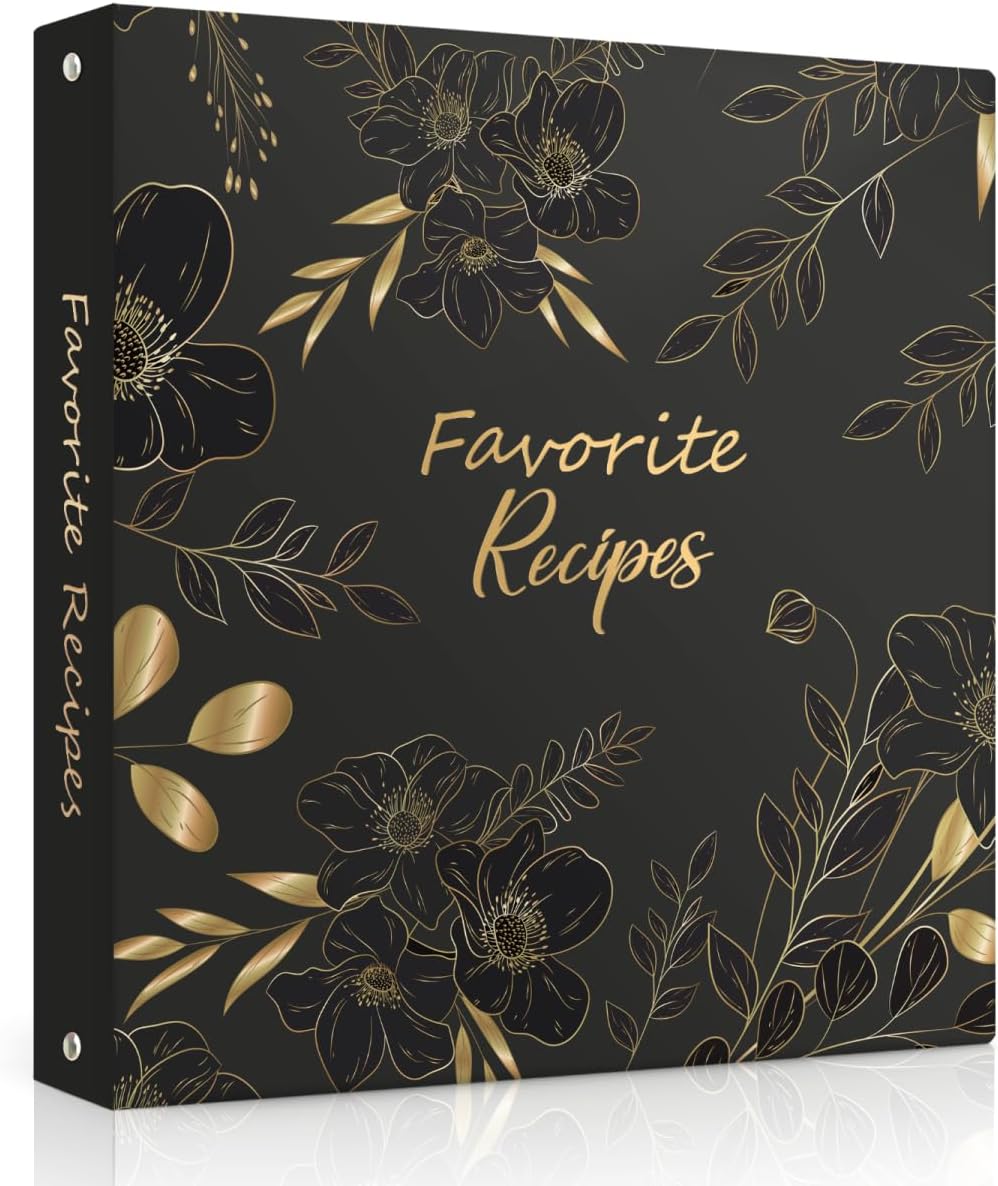 Amazon.com: Recipe Binder with Plastic Sleeves, Full Page Cards and ...