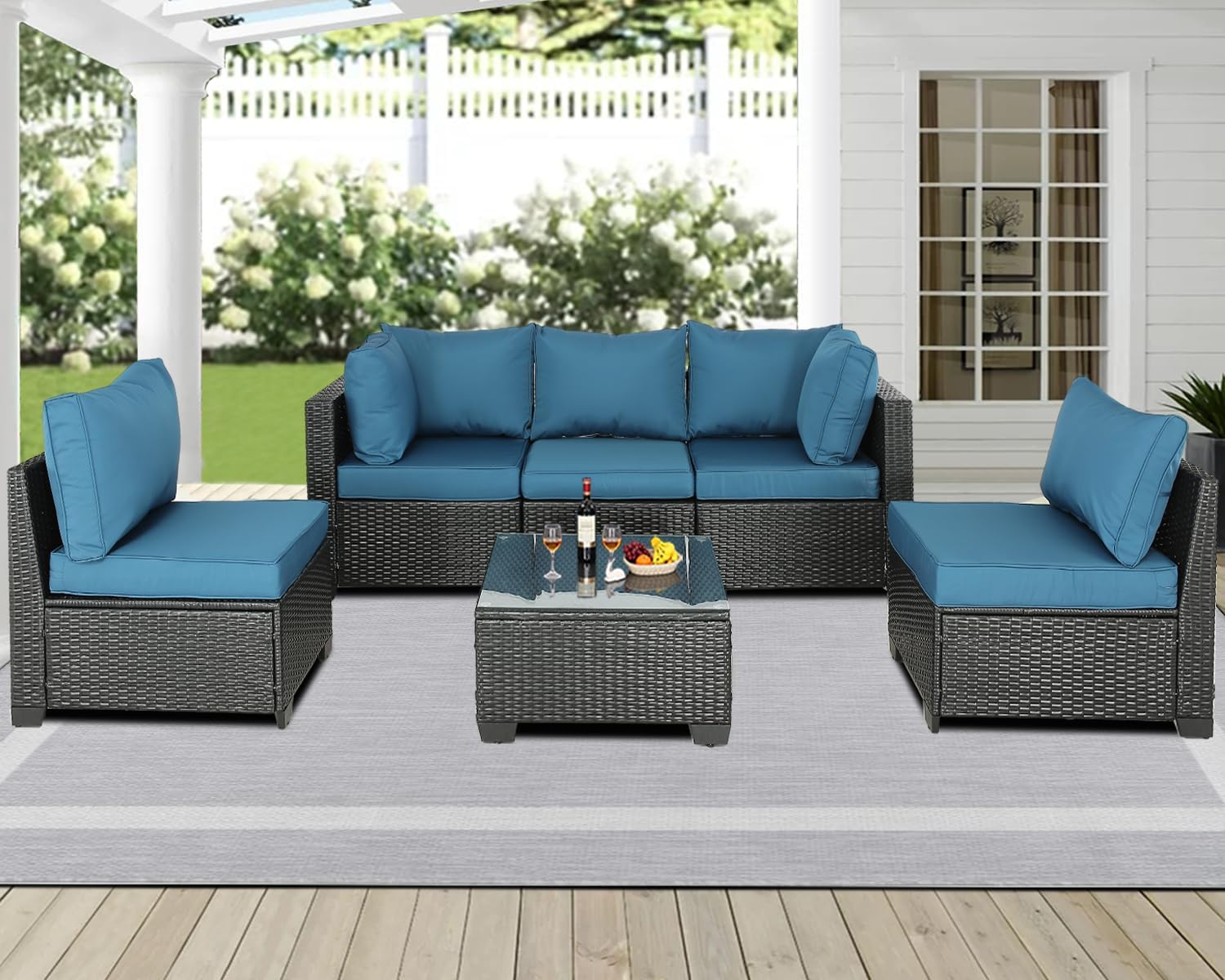 Amazon.com: Do4U Patio Furniture Set 6 Pieces All Weather Patio ...