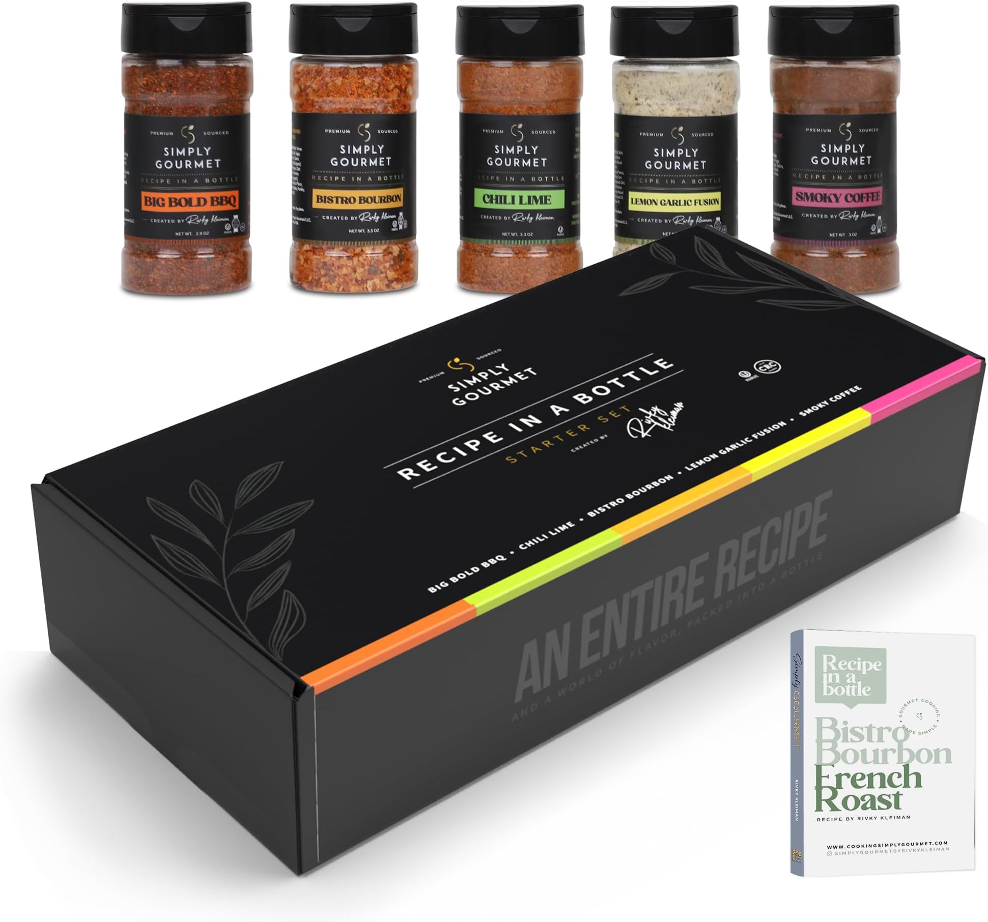 Amazon.com : Spice Box Gift Set 5x 3oz Bottles | Premium Blends With ...