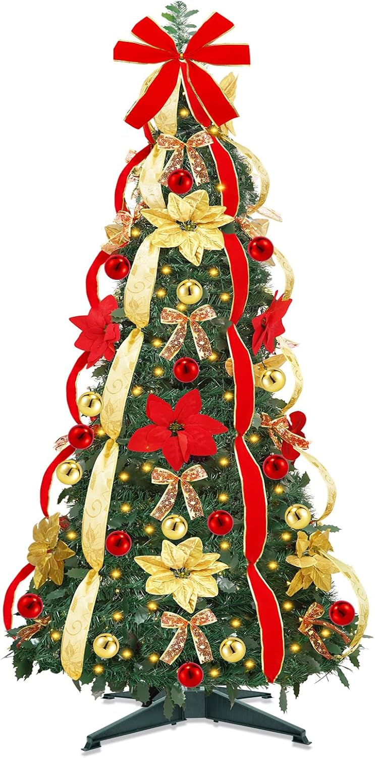 Amazon.com: [ 8 Modes & Timer ] 6 Ft Prelit Full Pop Up Christmas Tree ...