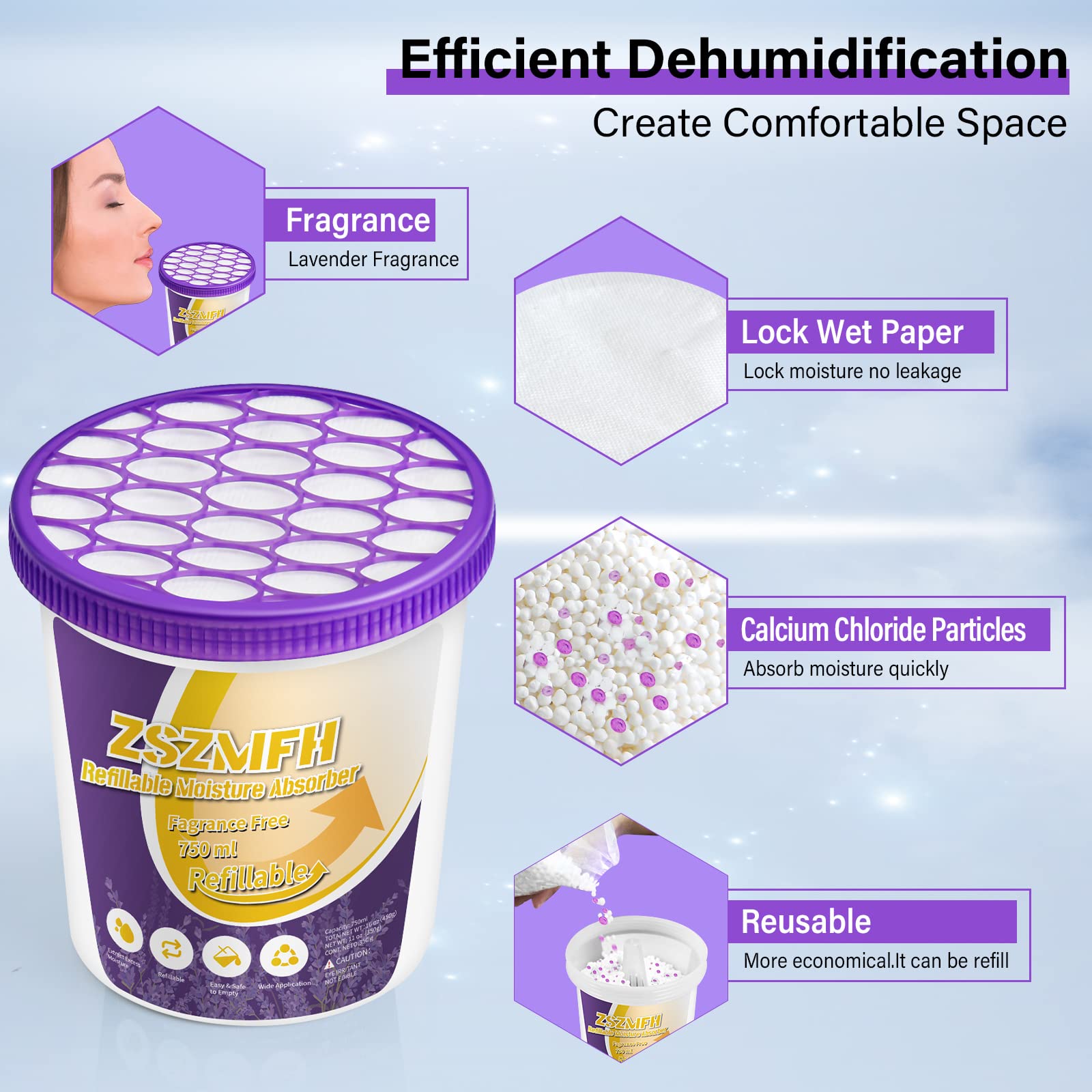 Snapklik.com : ZSZMFH Moisture Absorbers Dehumidifier Bucket ( 6 Packs ...