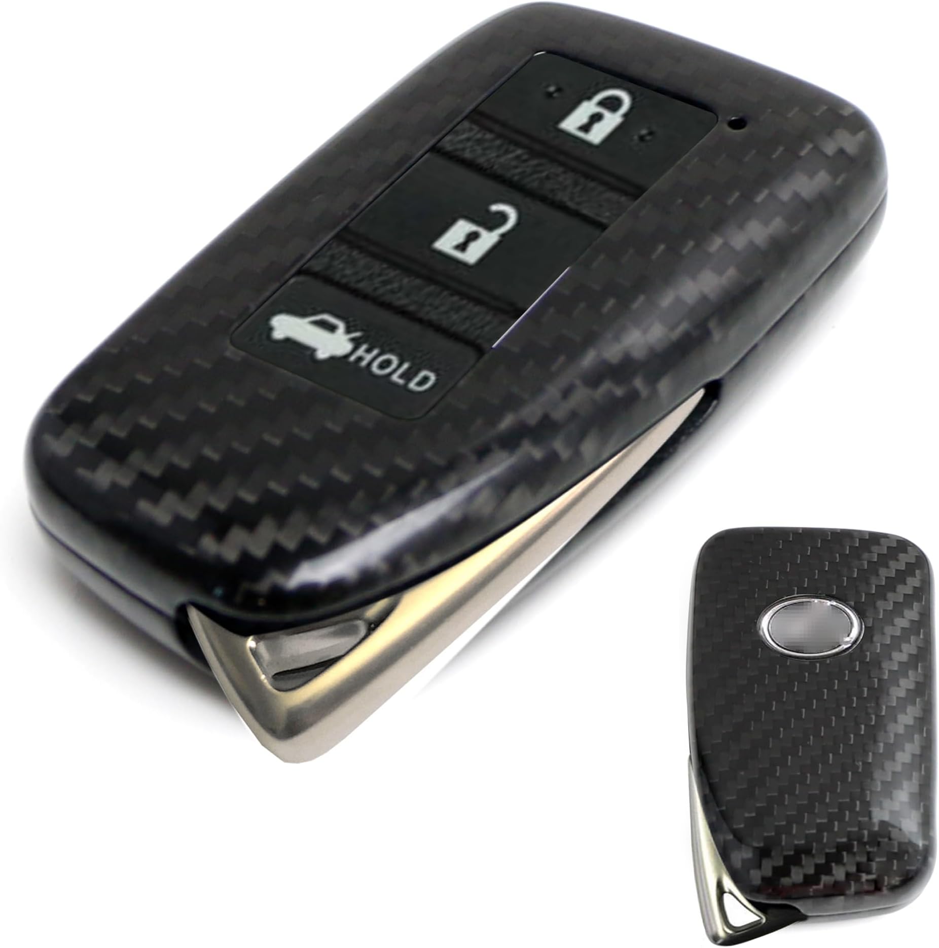Amazon.com: iJDMTOY Carbon Fiber Pattern Soft Silicone Key Fob Cover ...