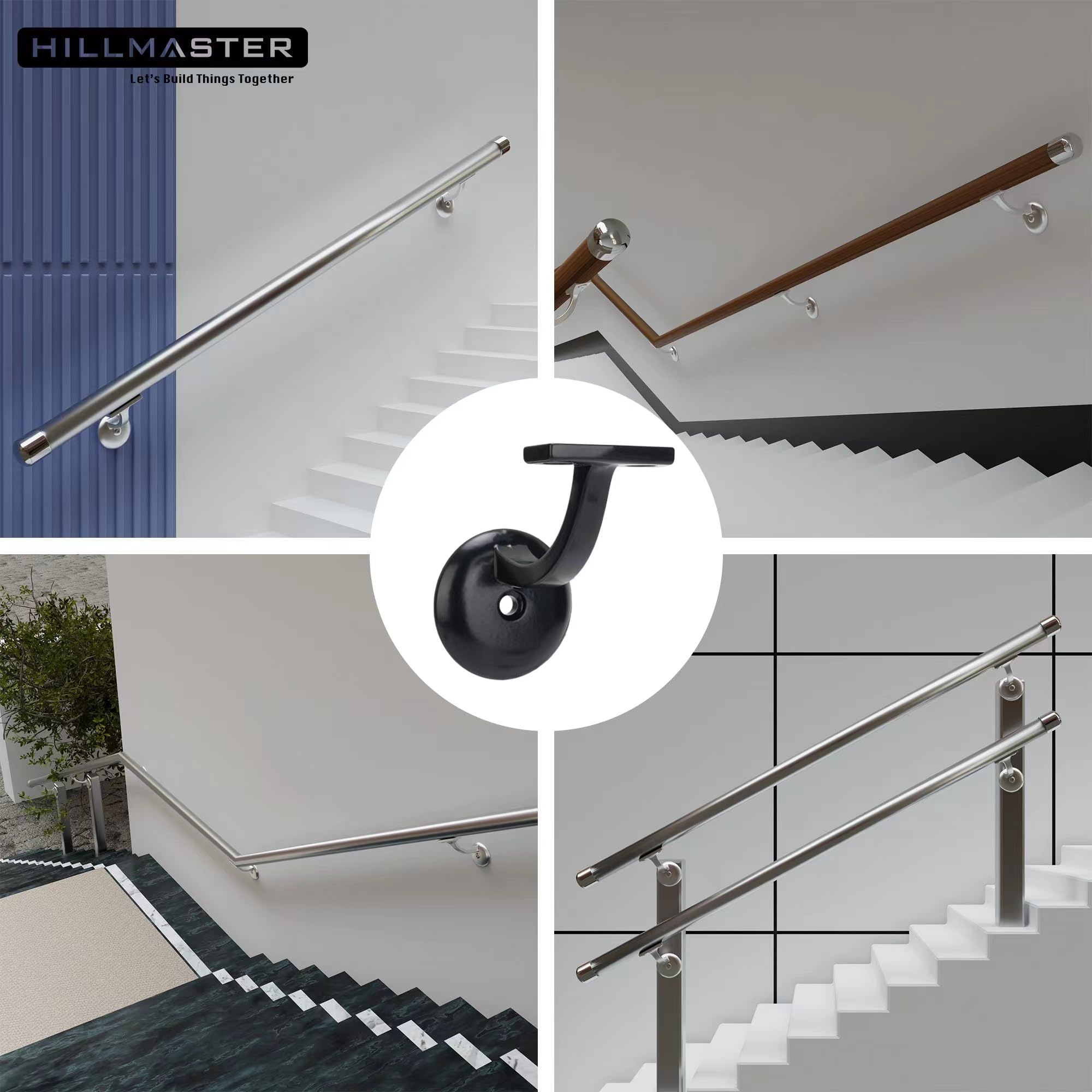 Snapklik.com : Steel Handrail Bracket For Indoor Outdoor Stairs, Anti ...