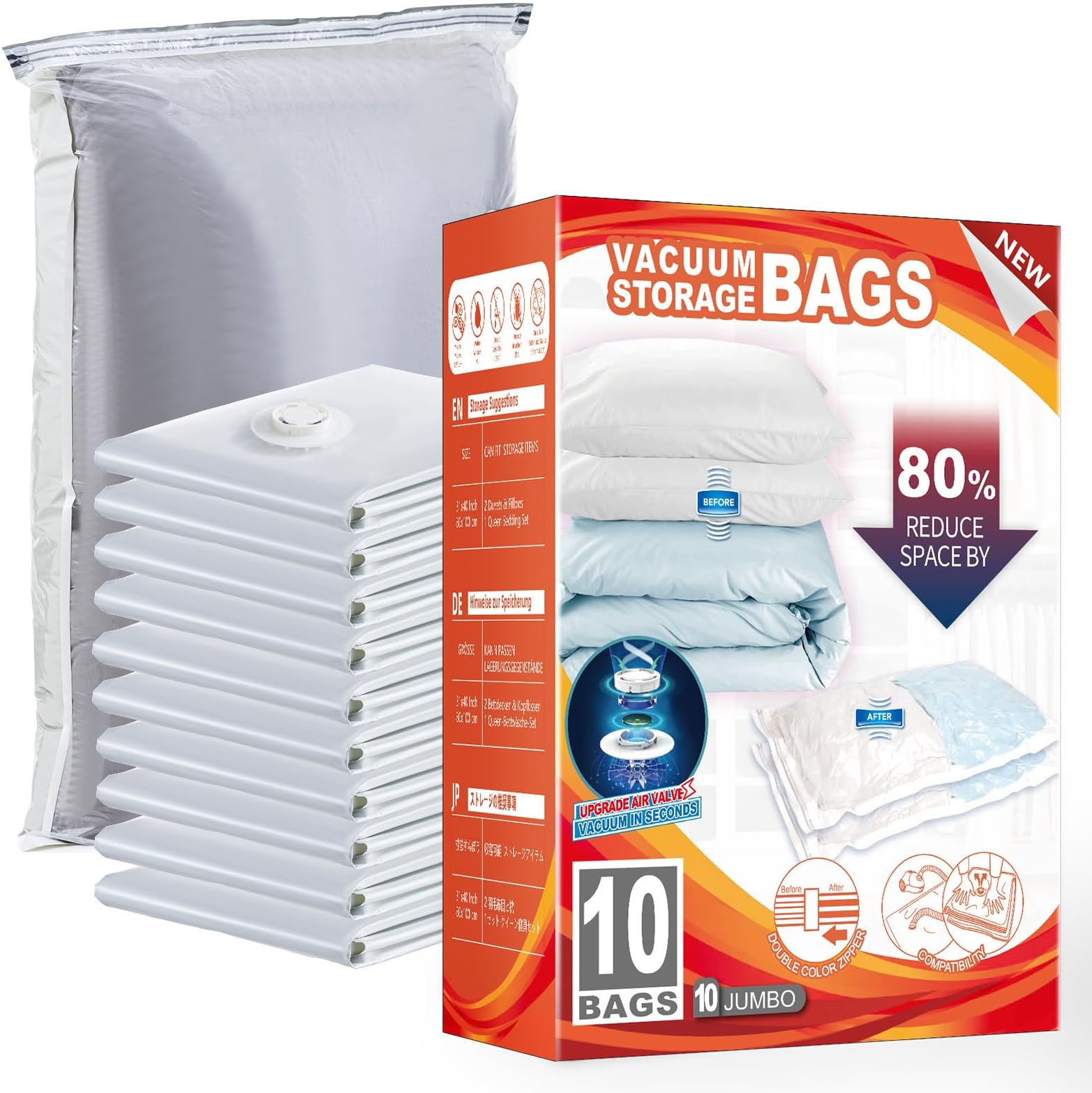 Amazon.com: Napzzzz Hanging Vacuum Storage Bags, Space Saver Bags for ...