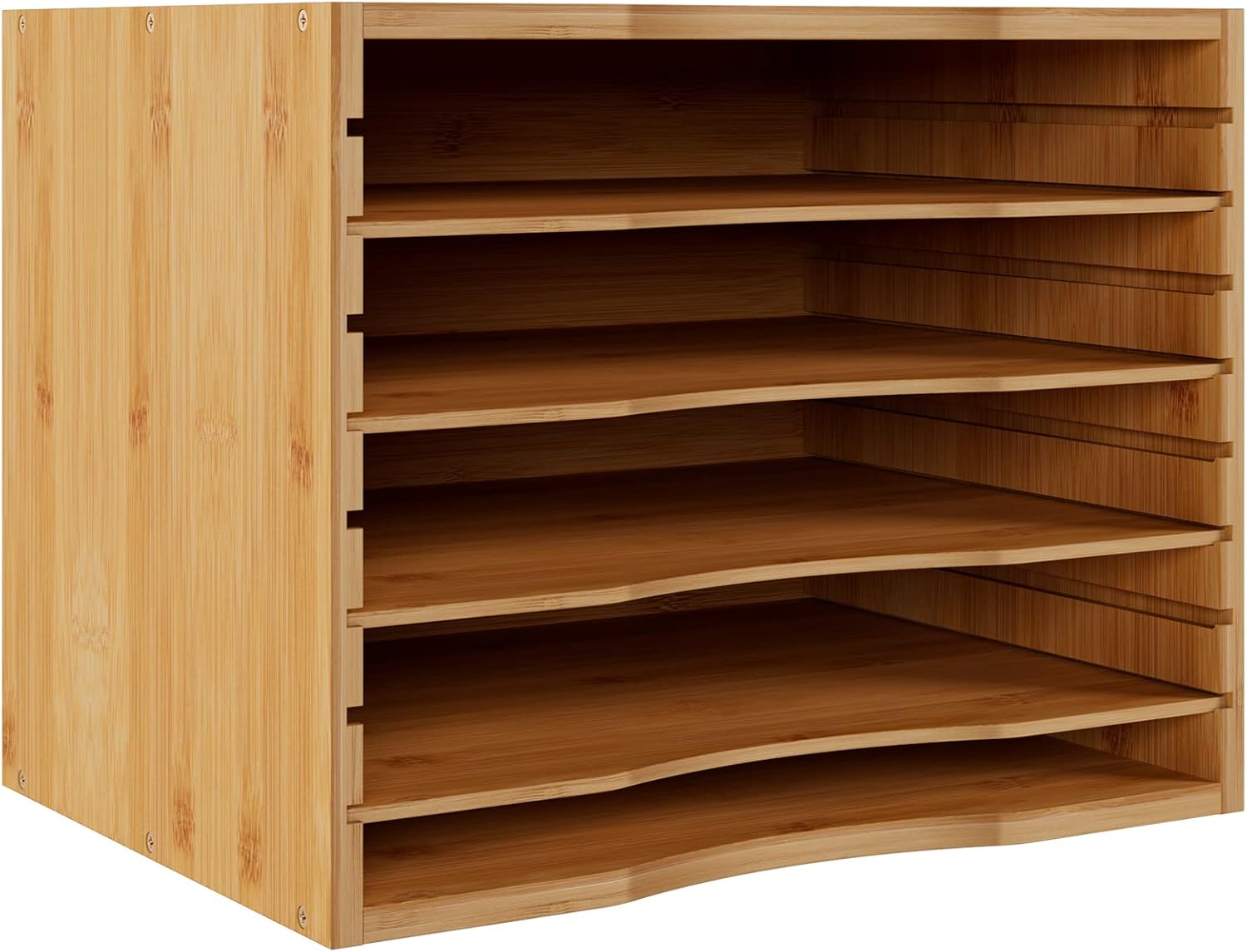 Amazon.com: Bamjoy Bamboo 5 Tier Desktop Organizer, Paper Organizer ...