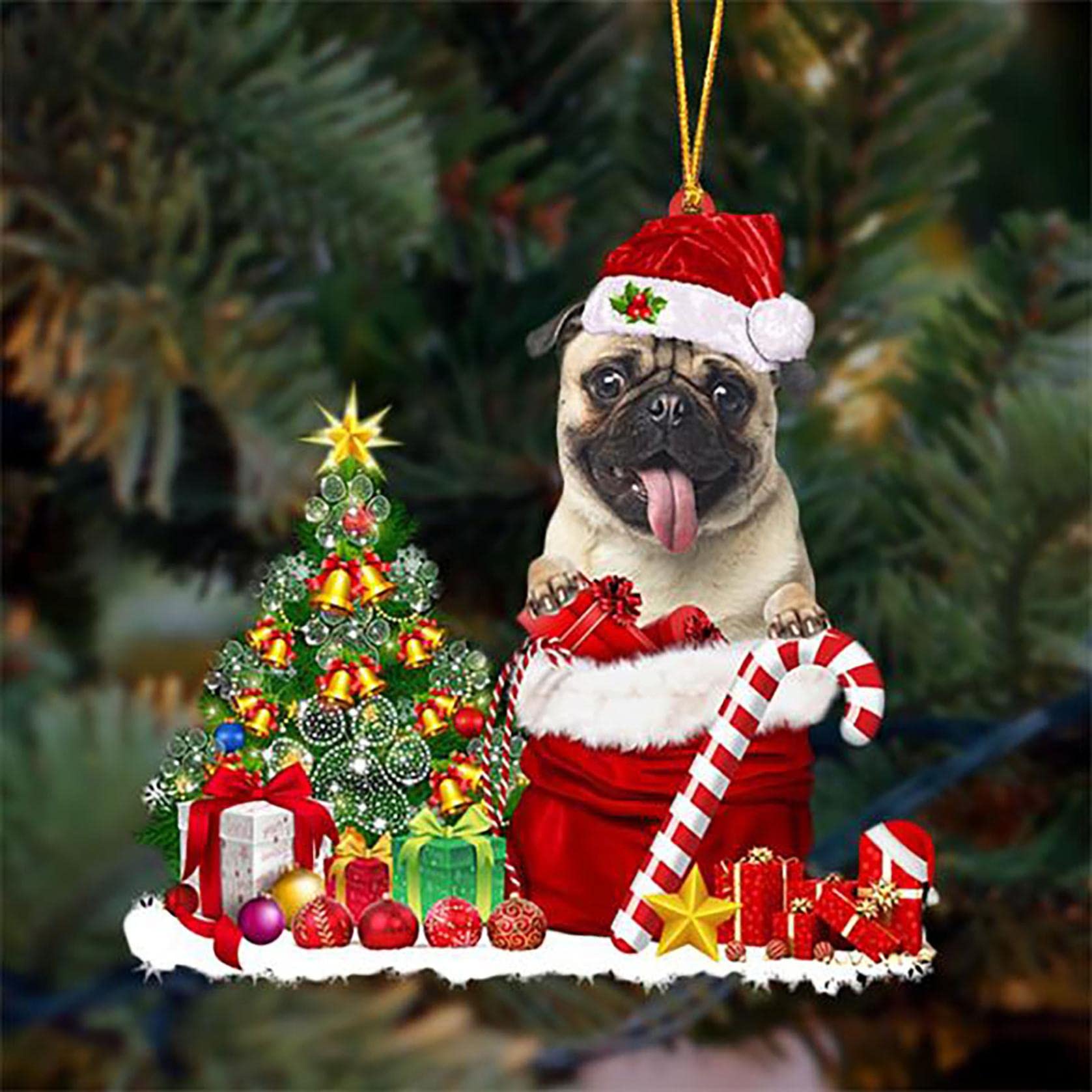 Dogs In Christmas Trees