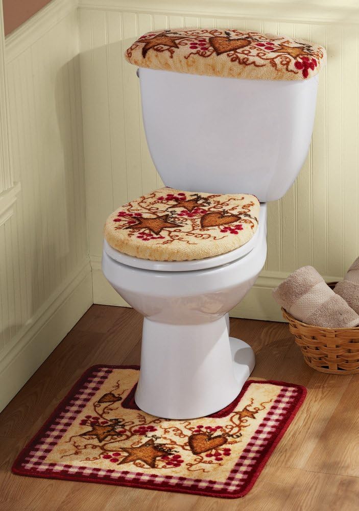 Amazon.com: Collections Etc - Country Hearts Primitive Bathroom Toilet ...