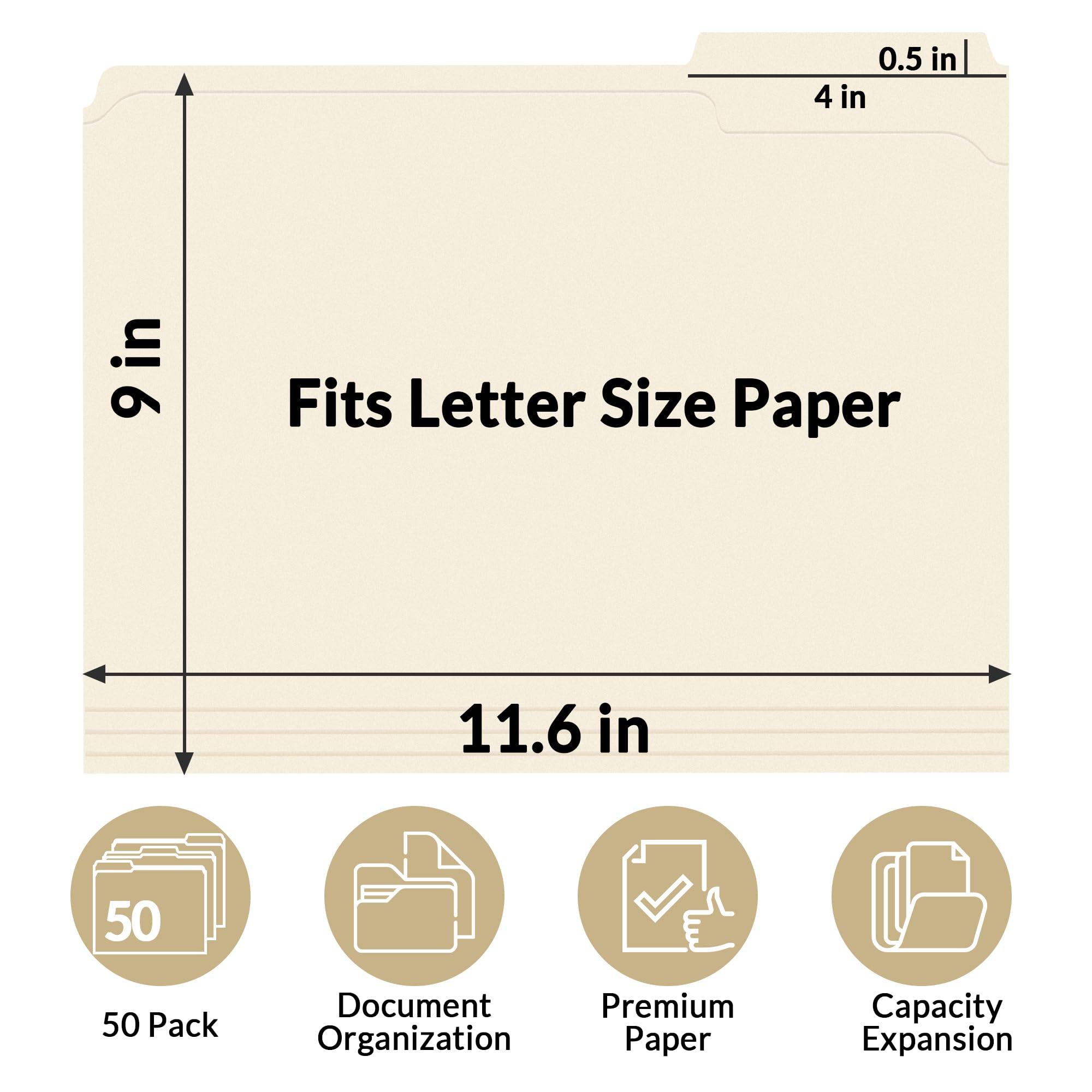 Manila Folders With Fasteners Letter Size Organization SUNEE File ...