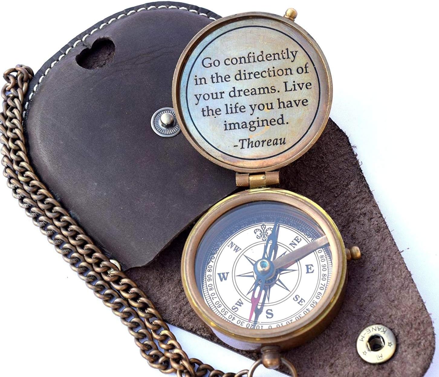 Amazon.com : Thoreau's Go Confidently Quote Engraved Nautical Compass ...