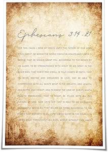 Amazon.com: Shesinee Ephesians 3 14-21 Bible Quote Wall Art Scripture ...